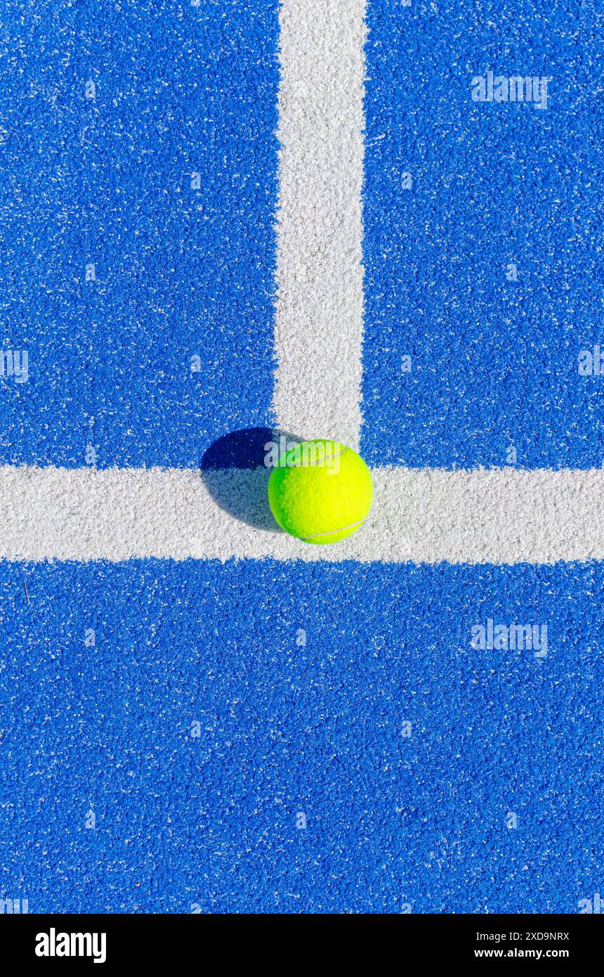 ball at the line crossing of a paddle tennis court Stock Photo - Alamy