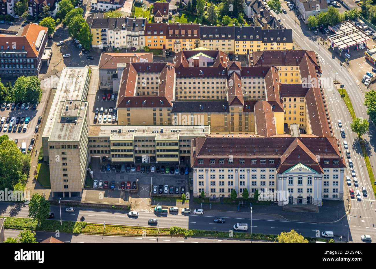Aerial view, district court and local court, JVA Hagen correctional ...