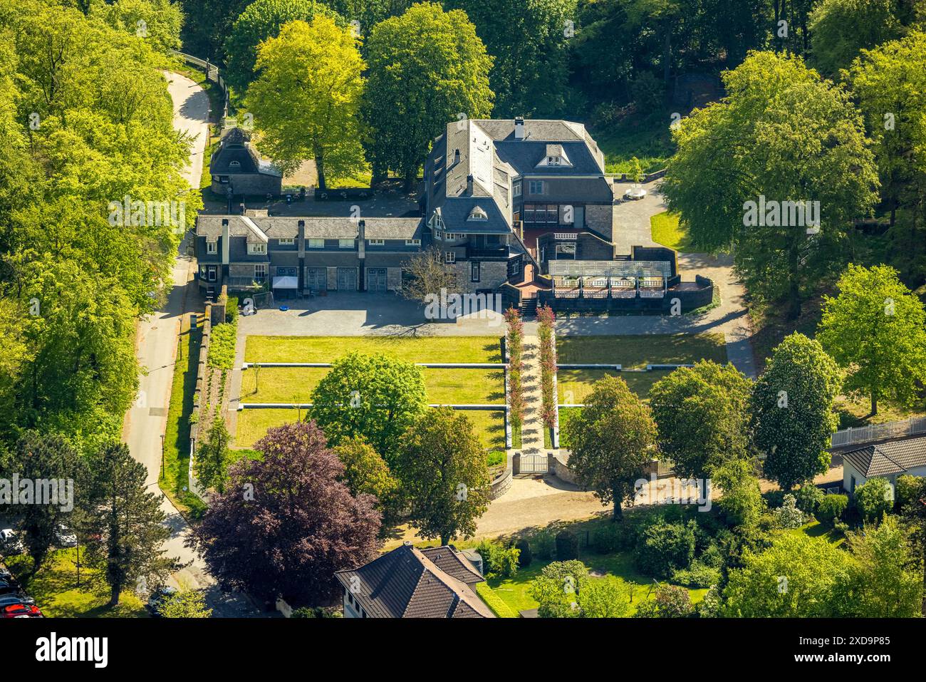 Aerial view, Hohenhof - Art Nouveau Villa Osthaus Museum, Hagener ...