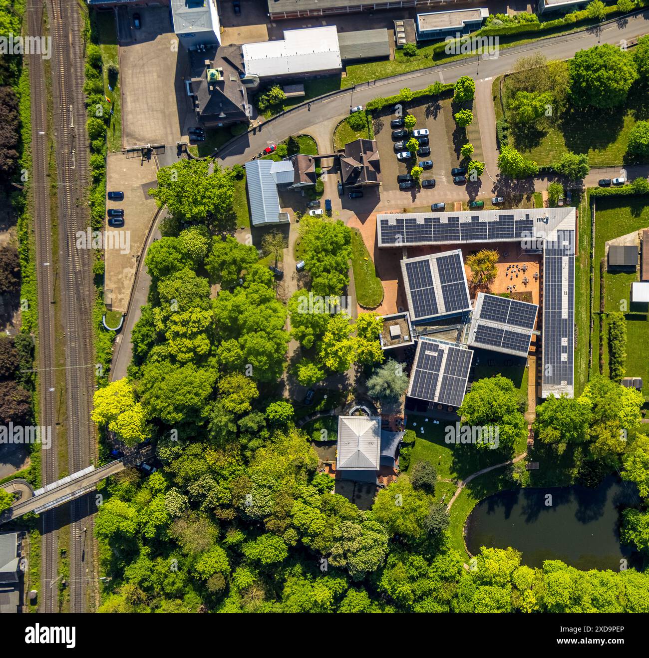 Aerial view, Arcadeon Hotel Gastronomie with solar roof, conference ...