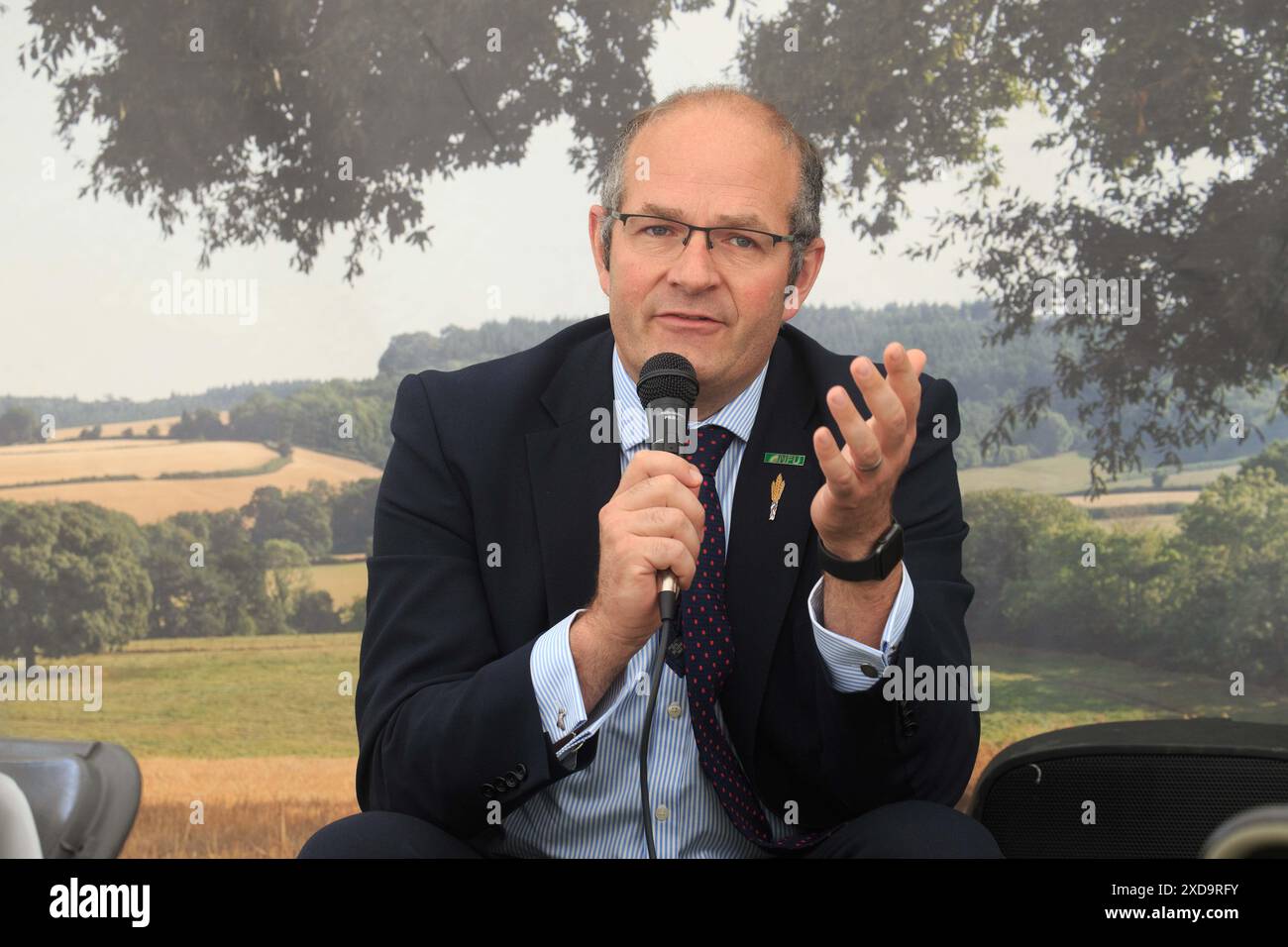 19th June 2024 National Farmers Union president Tom Bradshaw speaking ...