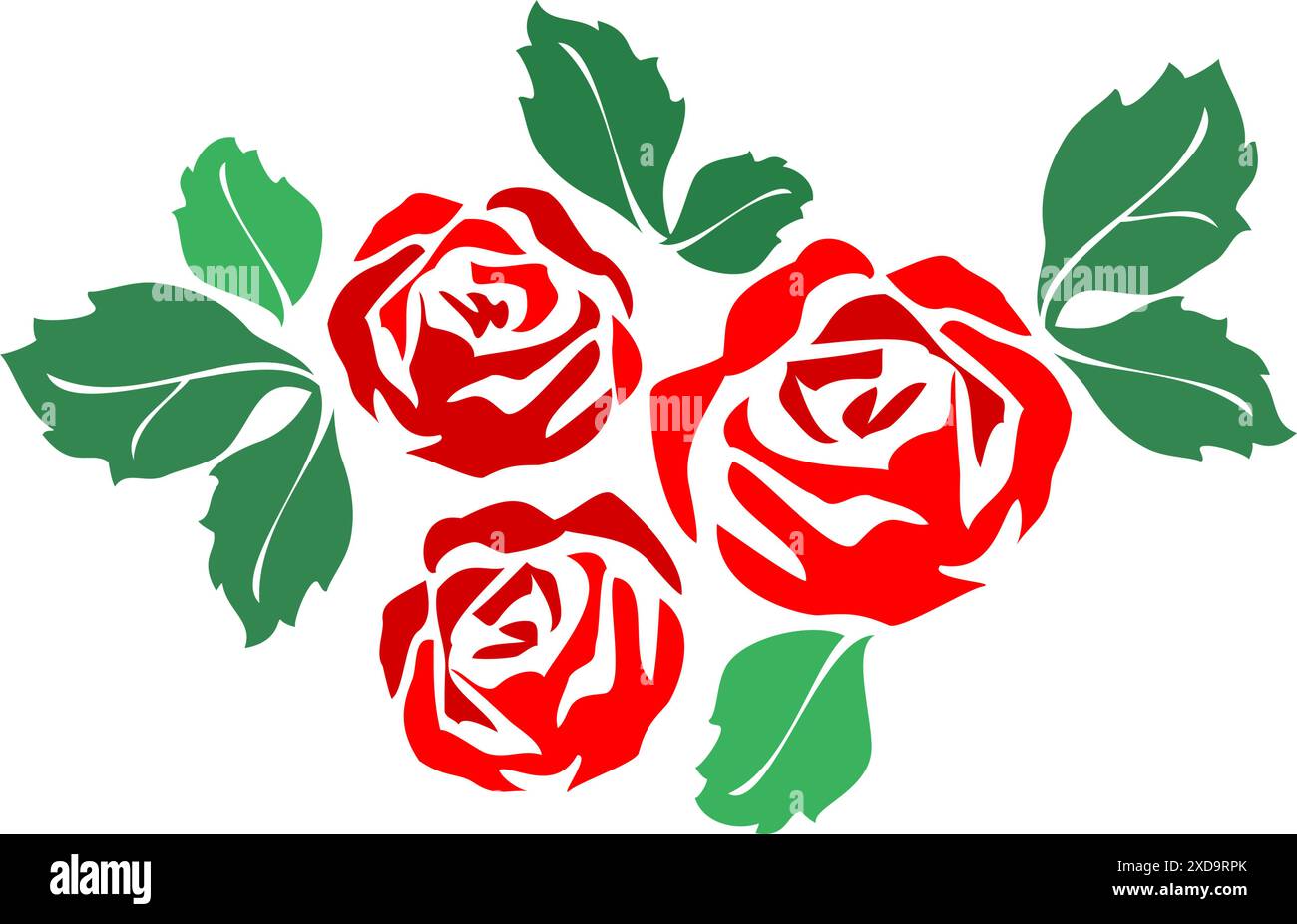 Bouquet of three roses, vector illustration 10 eps Stock Vector Image ...