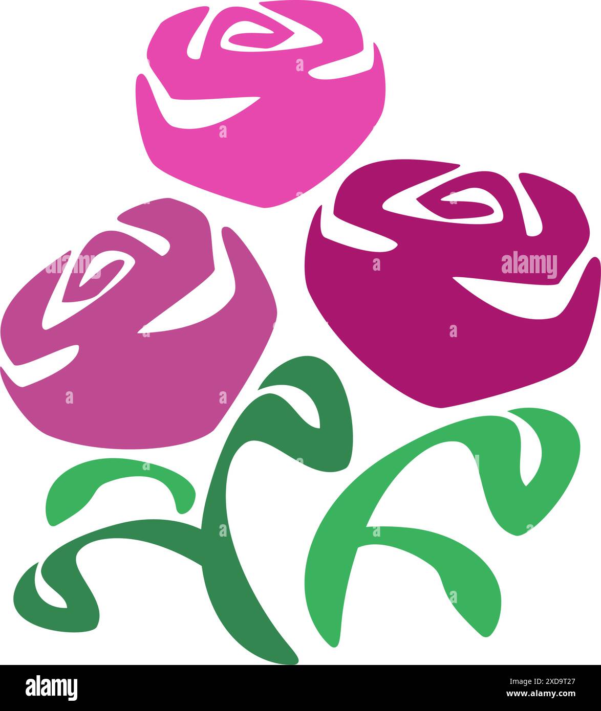 Bouquet of three roses, vector illustration 10 eps Stock Vector Image ...