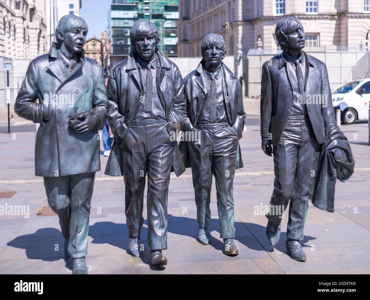 Oversized statues of the Fab Four Beatles, Paul McCartney, George ...