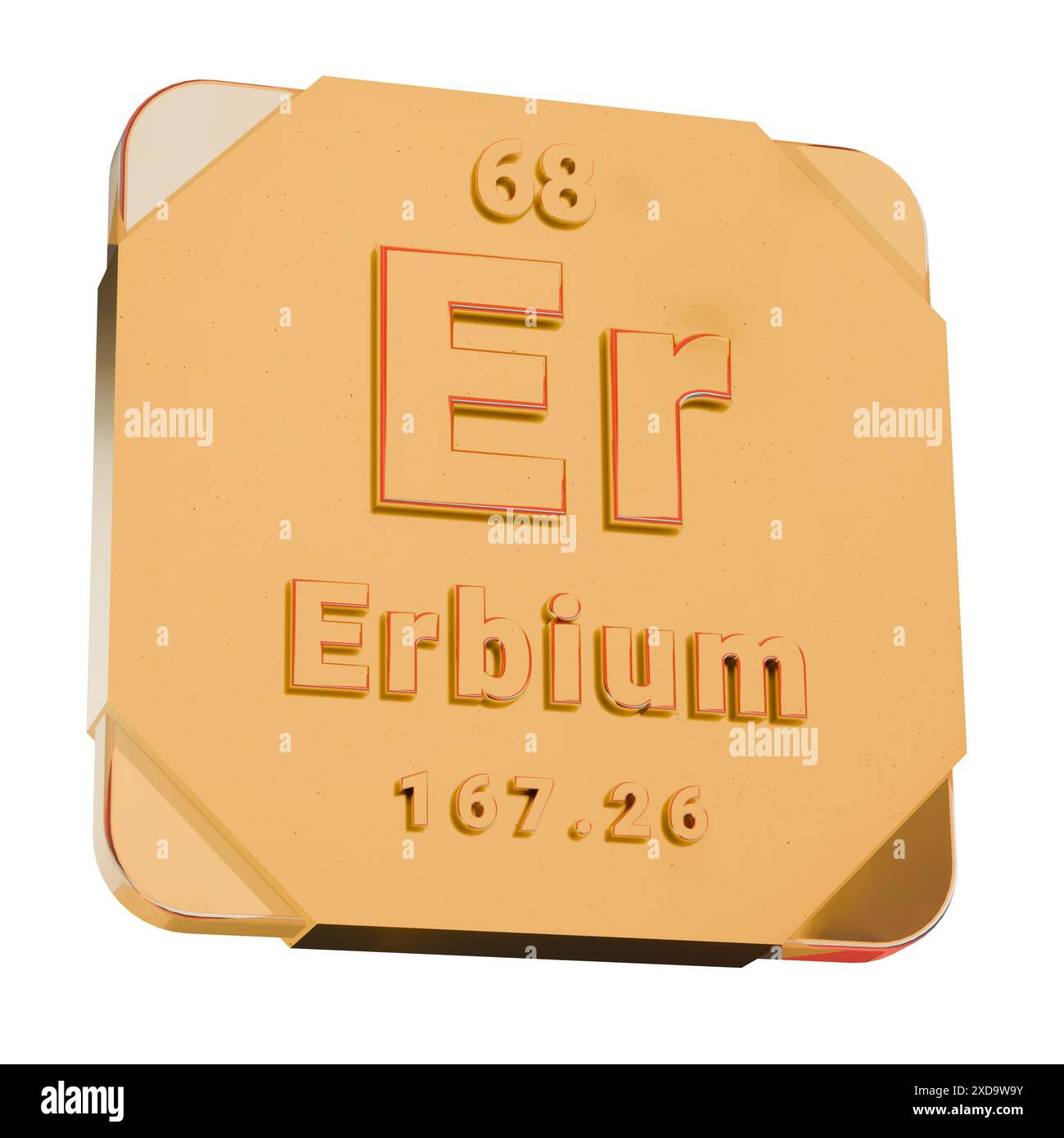 3D Golden Icon - Erbium (Er) Element from Periodic Table Stock Photo ...