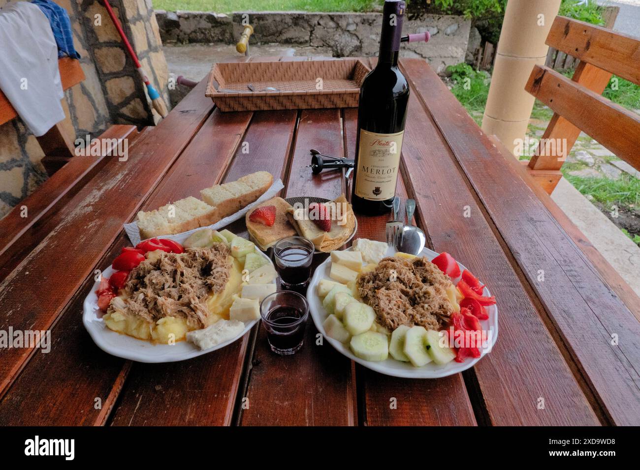 Traditional Montenegrin meal, Zabljak, Montenegro Stock Photo - Alamy
