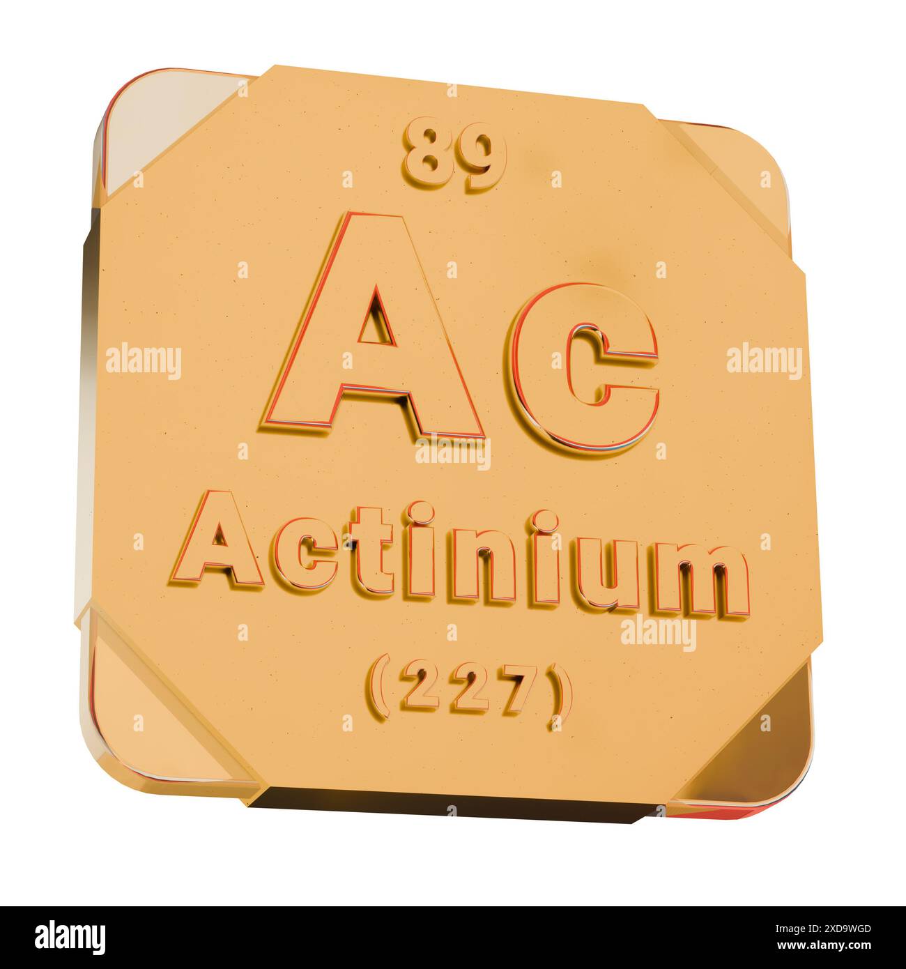 3D Golden Icon - Actinium (Ac) Element from Periodic Table Stock Photo ...