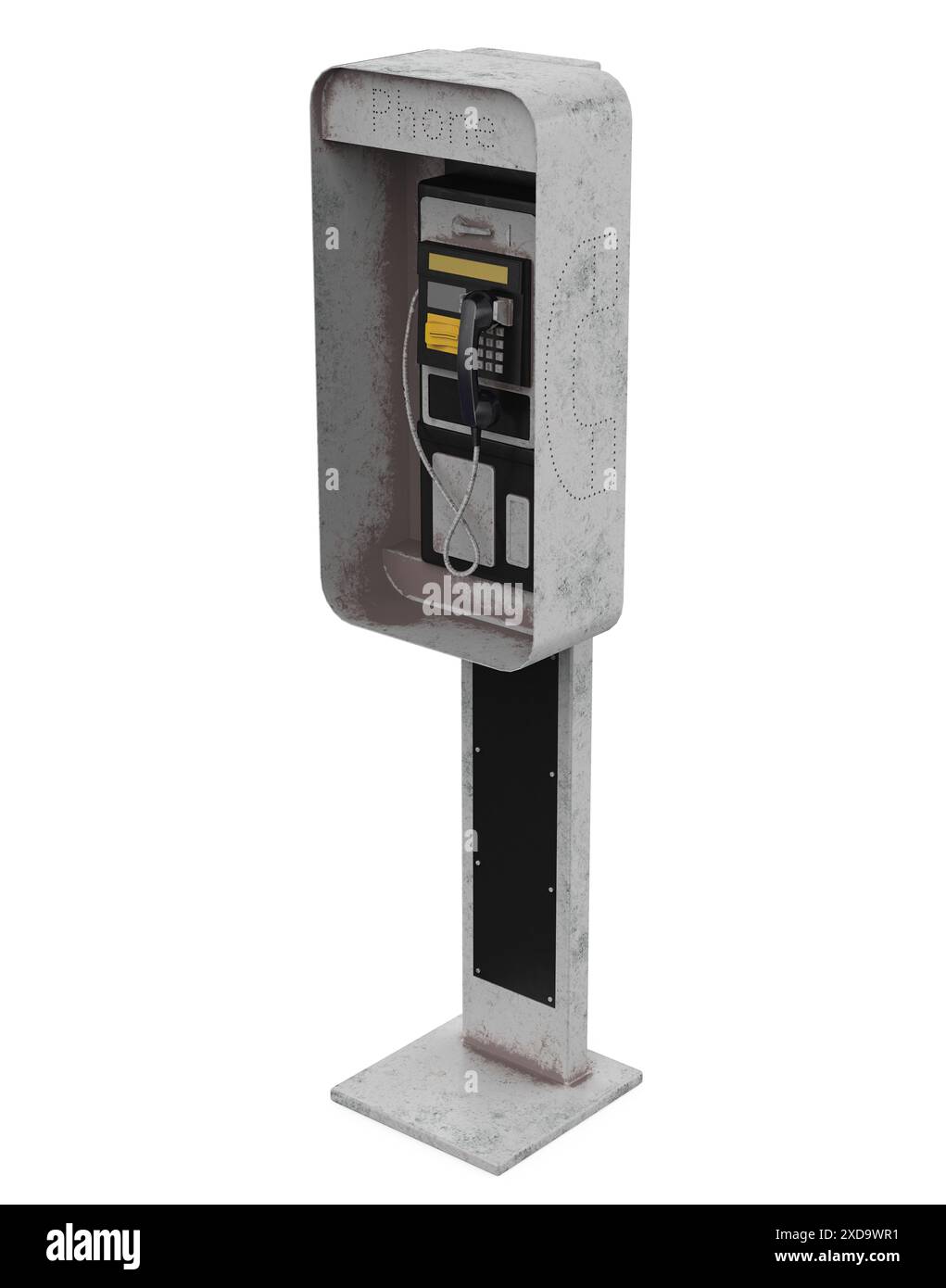 Payphone Booth Isolated Stock Photo - Alamy