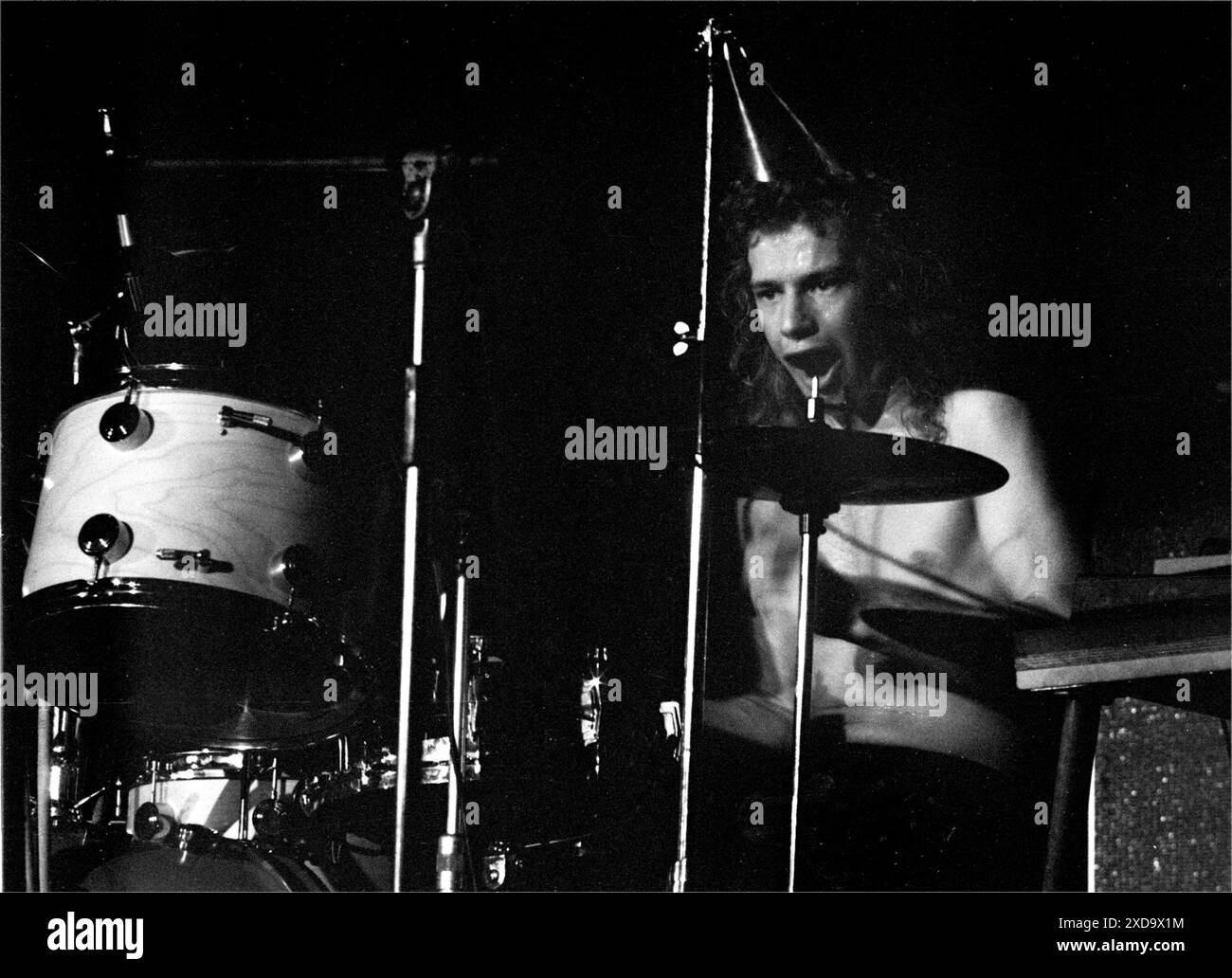Bill Bruford of Yes live on stage Stock Photo - Alamy
