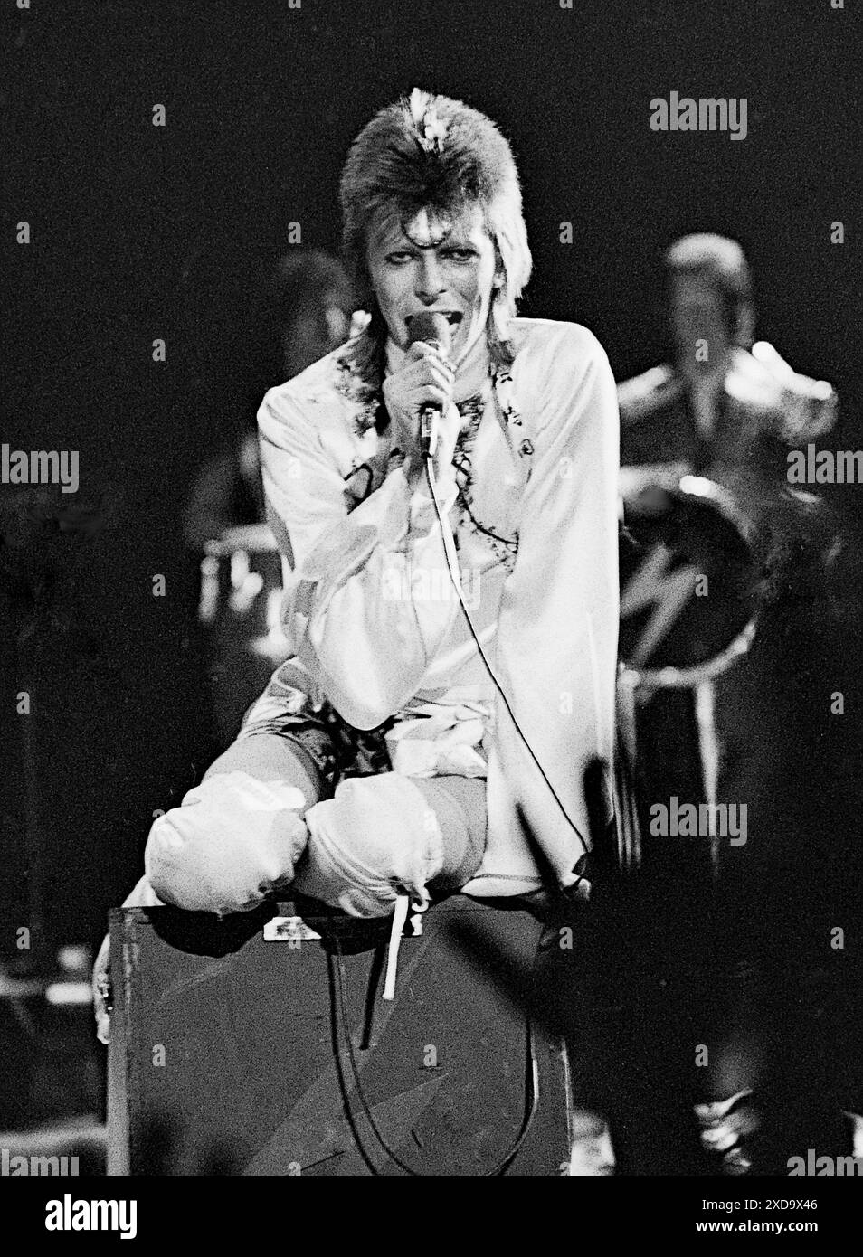 David Bowie performs live on stage at Earls Court Arena on May 12 1973 ...