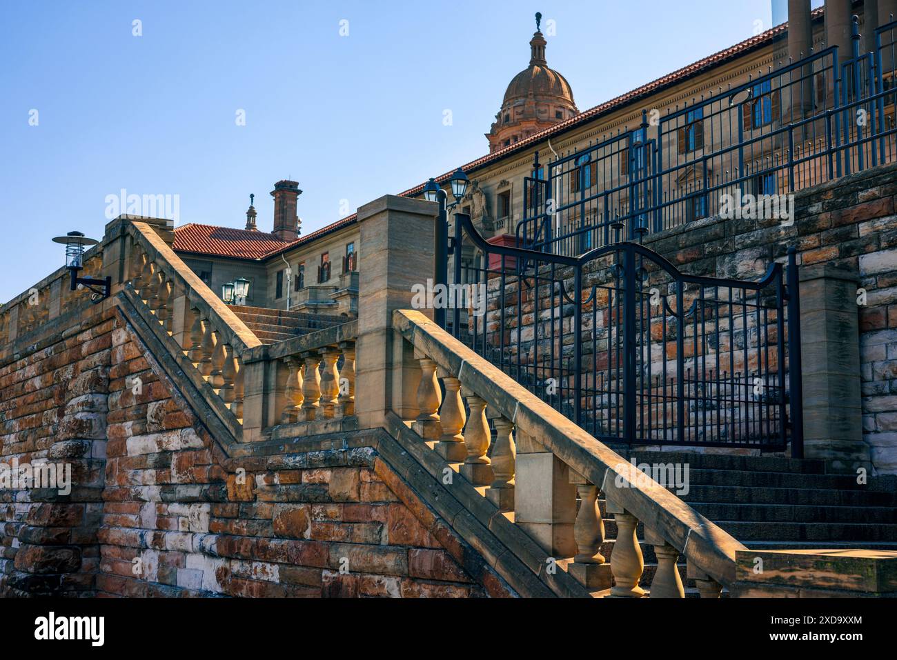 Stone staircases and balustrades lead to the grand Union Buildings in ...