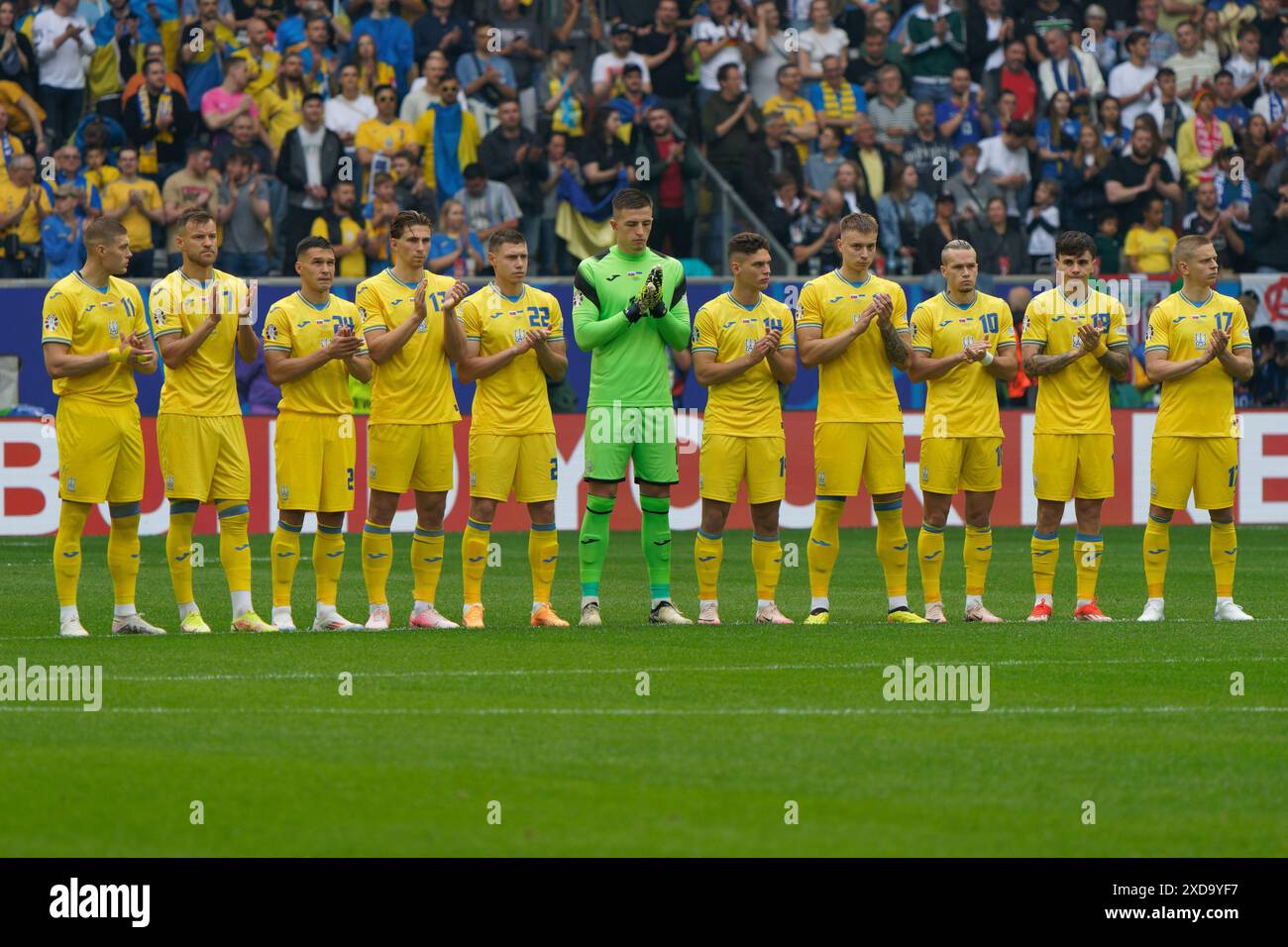 Ukraine team line up during UEFA Euro 2024 - Slovakia vs Ukraine, UEFA ...