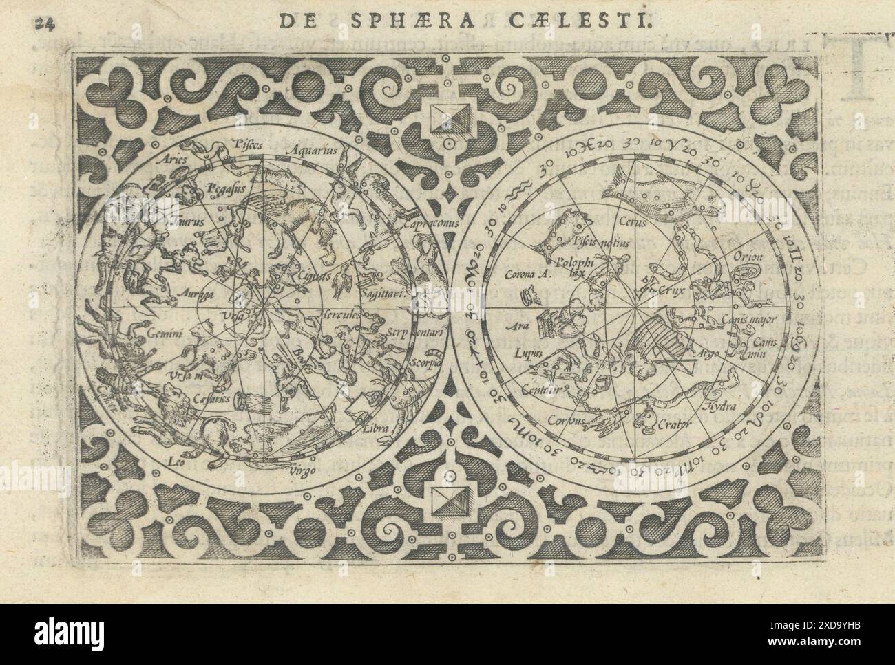 De Sphaera Celesti by Bertius / Langenes. Celestial Hemispheres 1603 ...