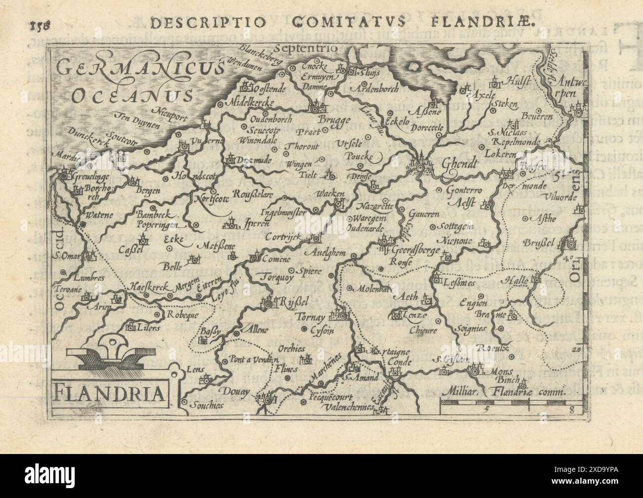 Comitatus Flandriae / Flandria by Bertius/Langenes. County of Flanders ...