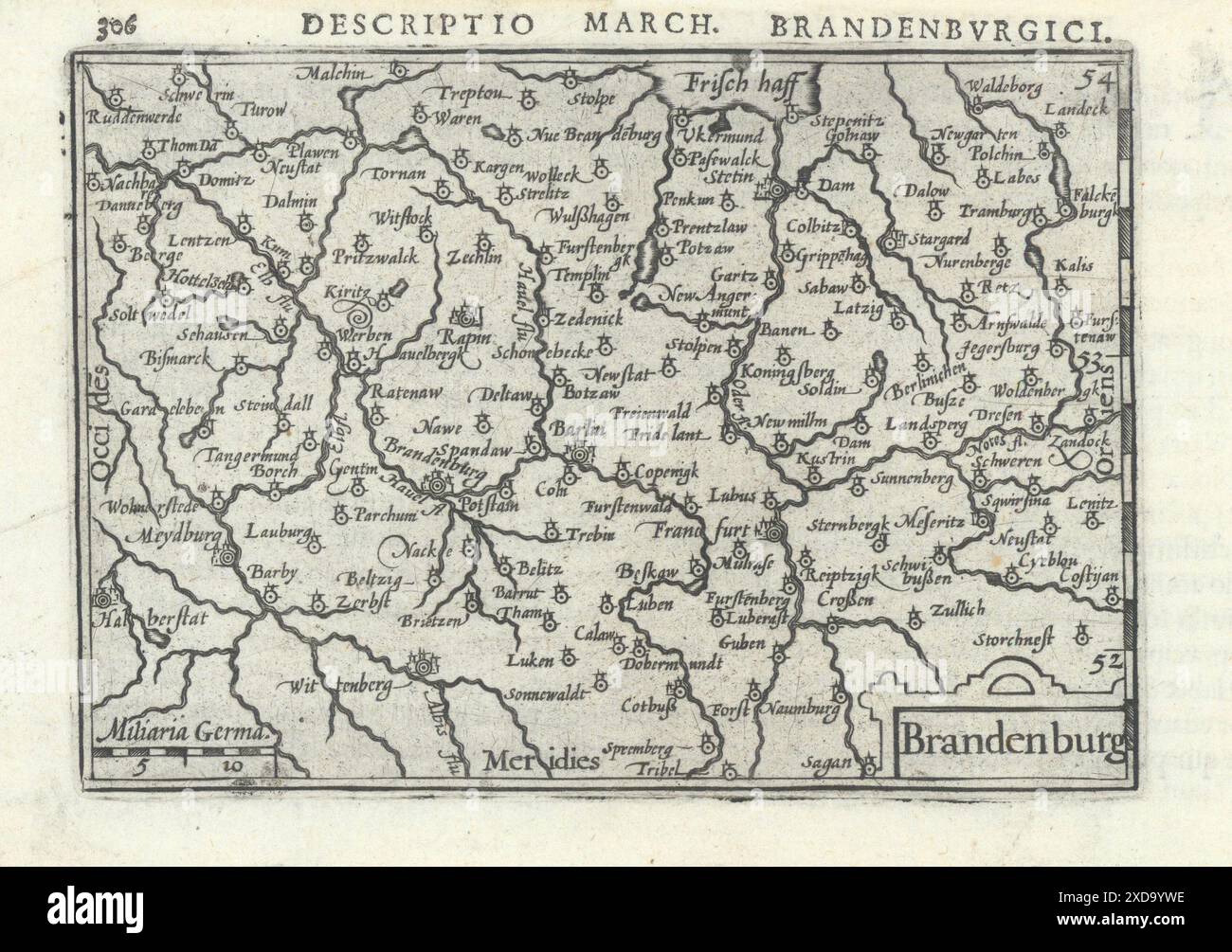 Brandenburg by Bertius / Langenes. The Margraviate of Brandenburg 1603 ...