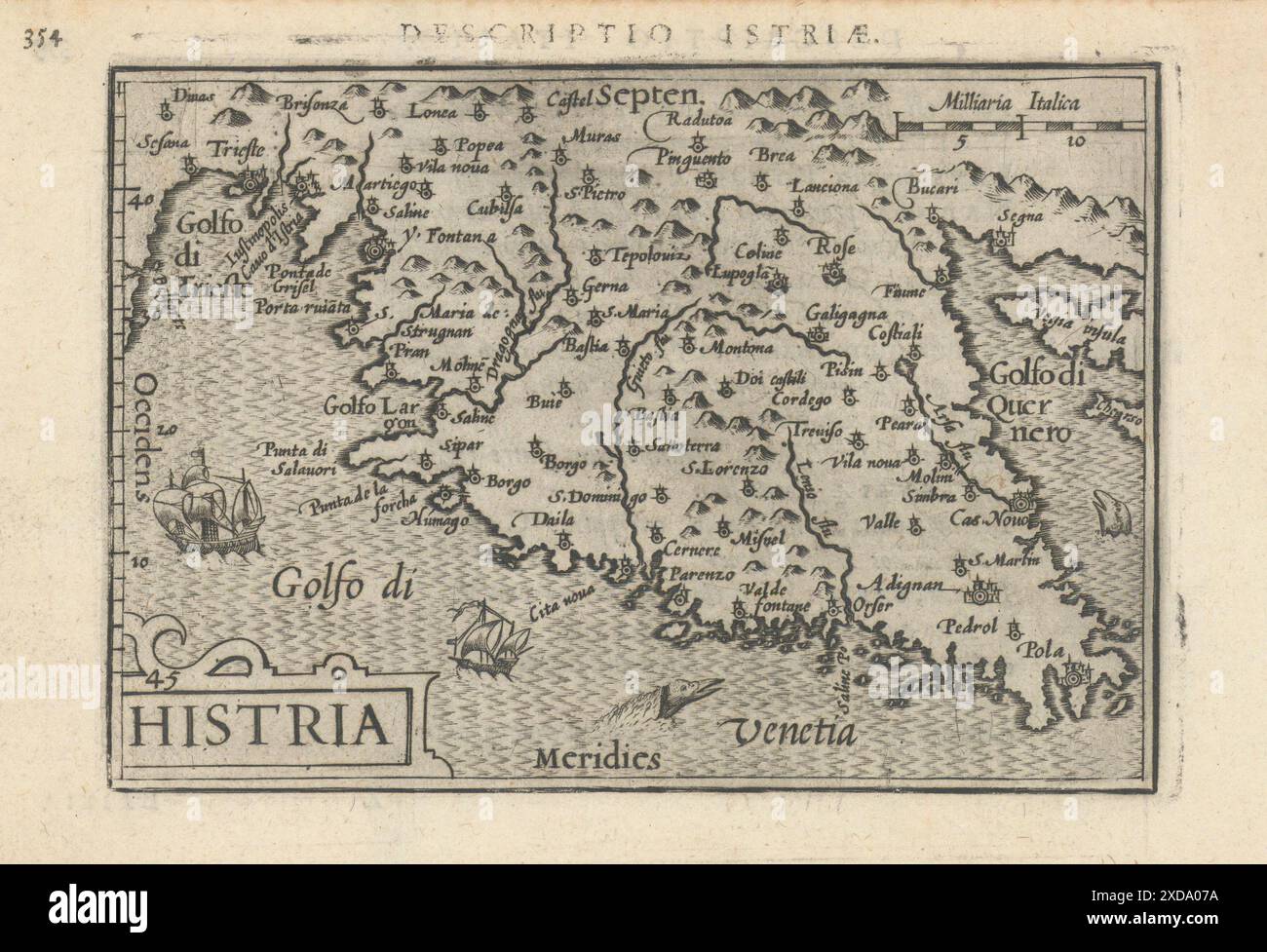 Istriae / Histria by Bertius / Langenes. Istria, Croatia 1603 old ...