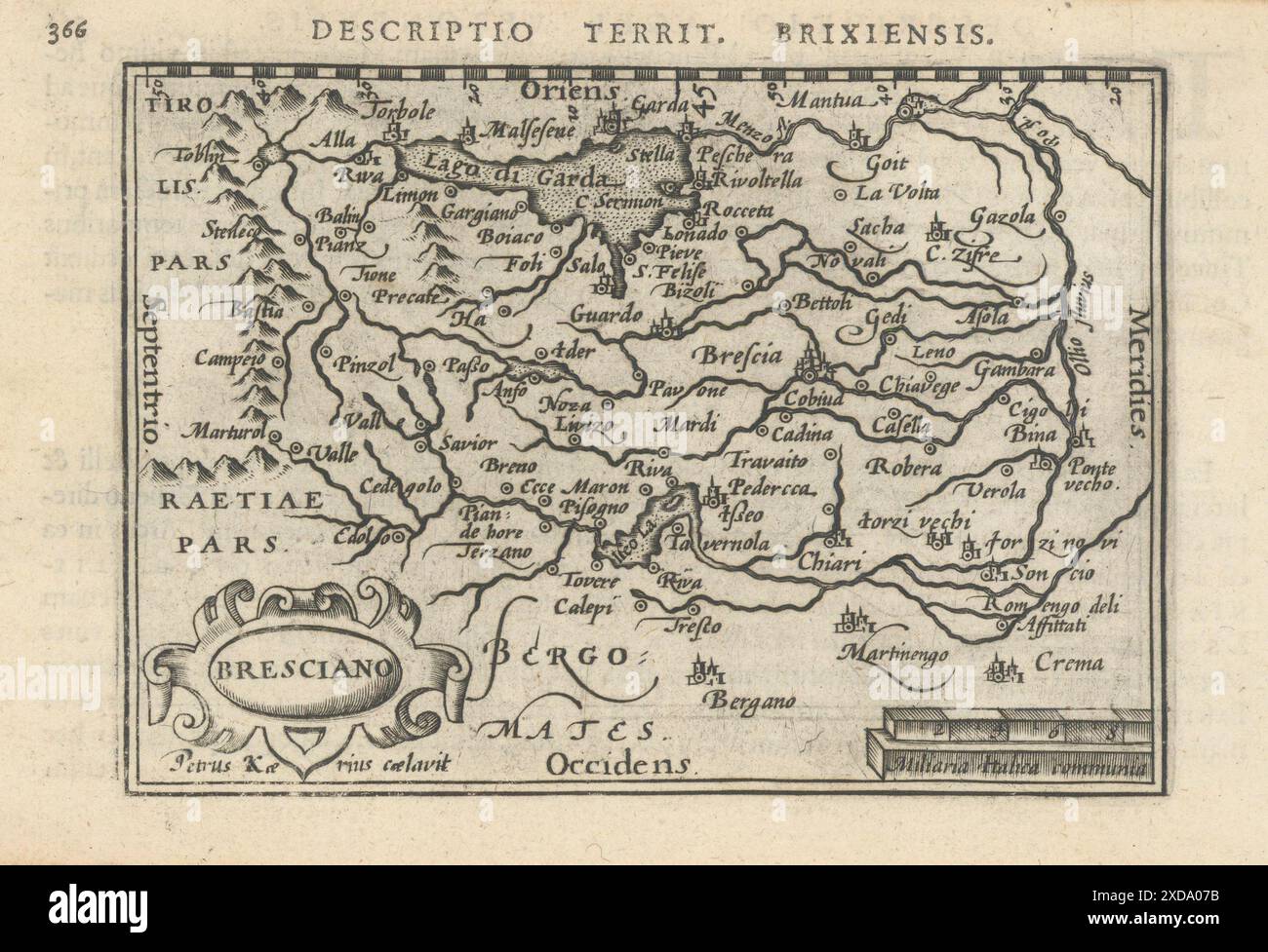 Bresciano by Bertius / Langenes. Territory of Brescia & Lake Garda 1603 ...