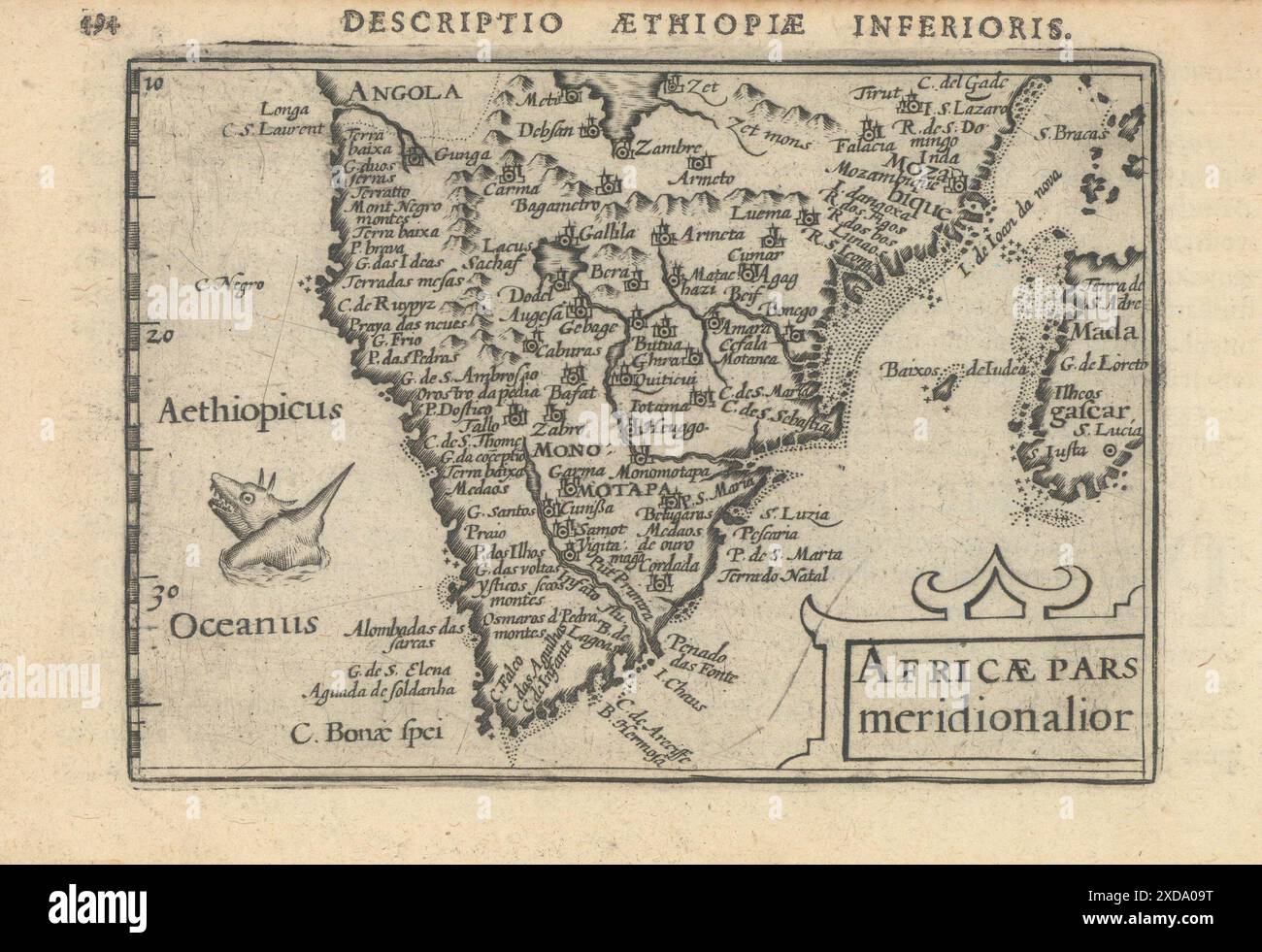 Africae pars meridionalior by Bertius / Langenes. Southern Africa 1603 ...