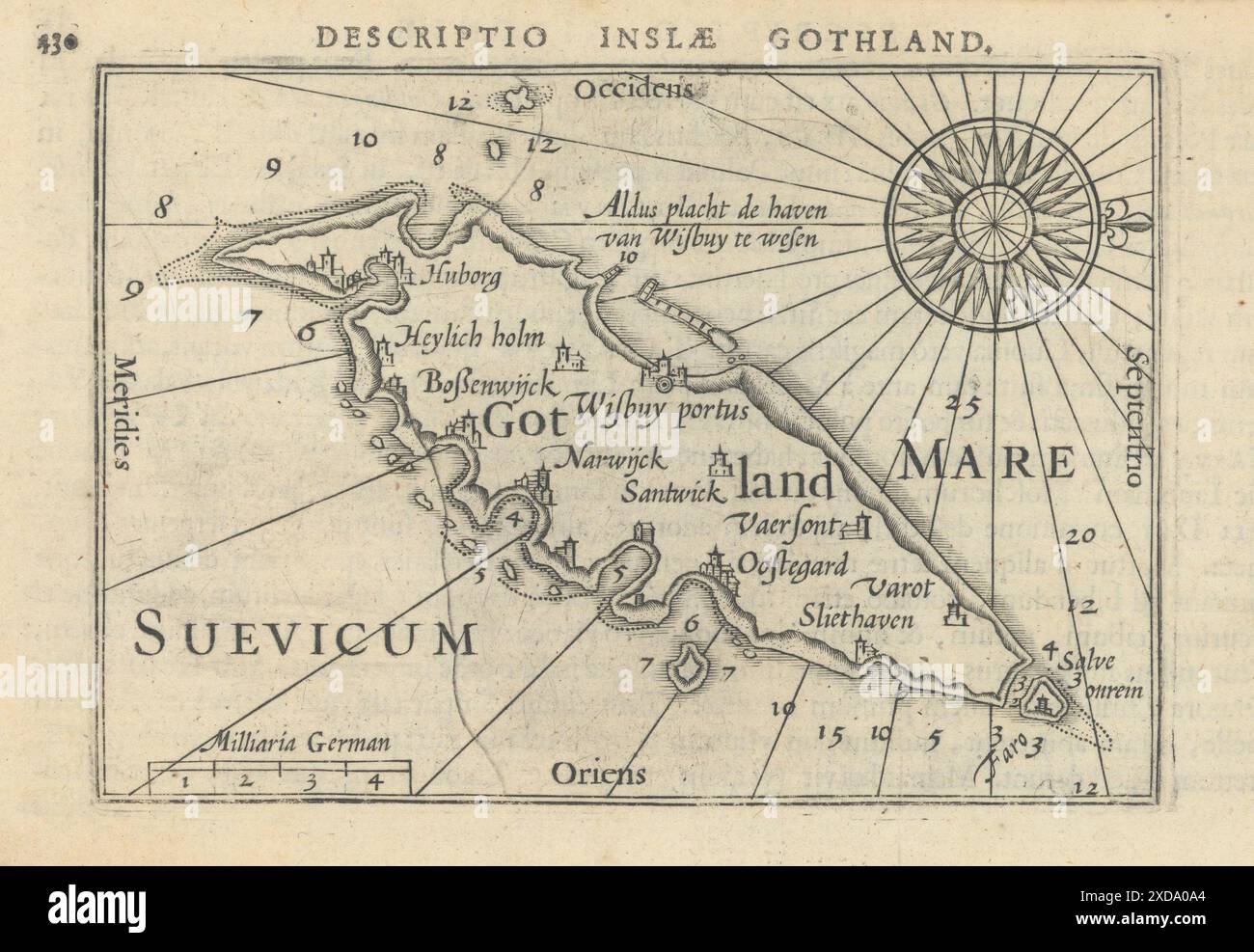 Inslae Gothland / Gotland island by Bertius / Langenes. Sweden Baltic ...