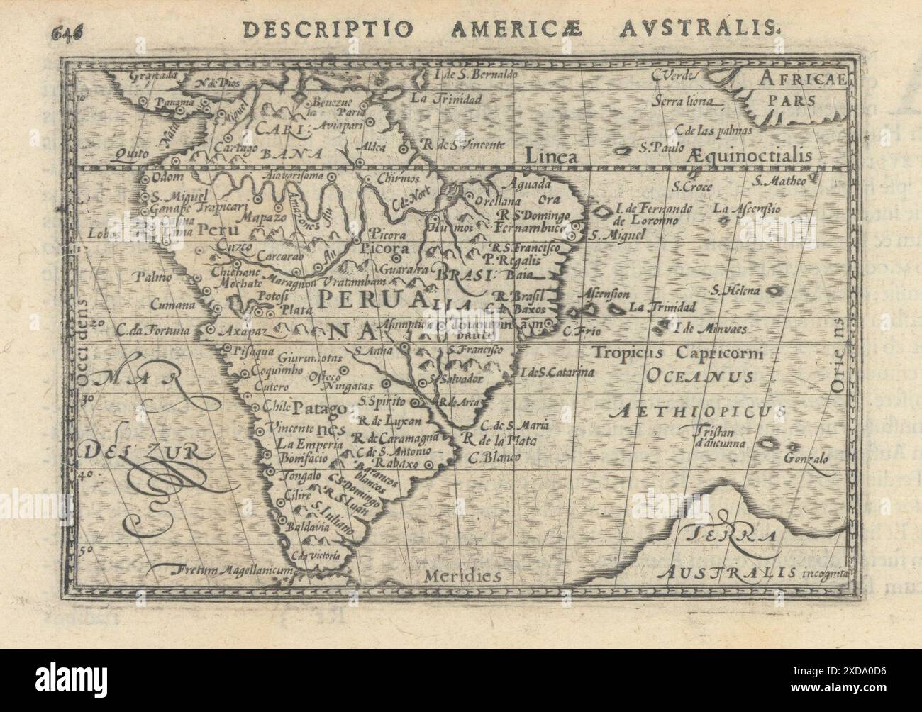 Americae Australis / Peruana by Bertius / Langenes. South America 1603 ...