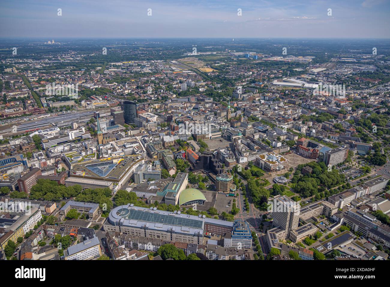 Aerial view, city, overview city center with Wallring and city center ...
