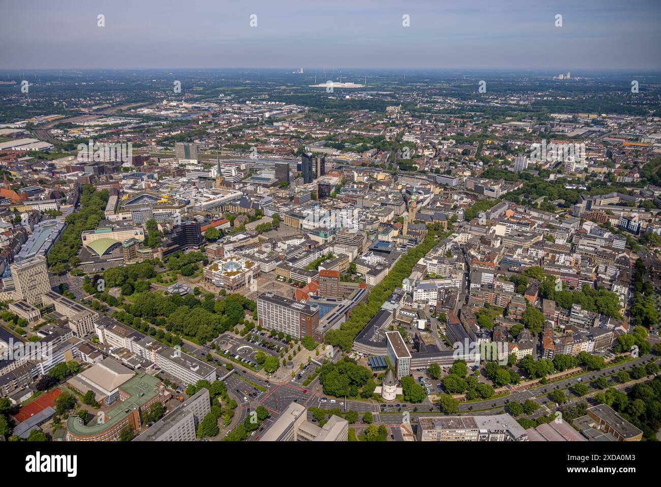 Aerial view, City, overview city center with Wallring and city center ...