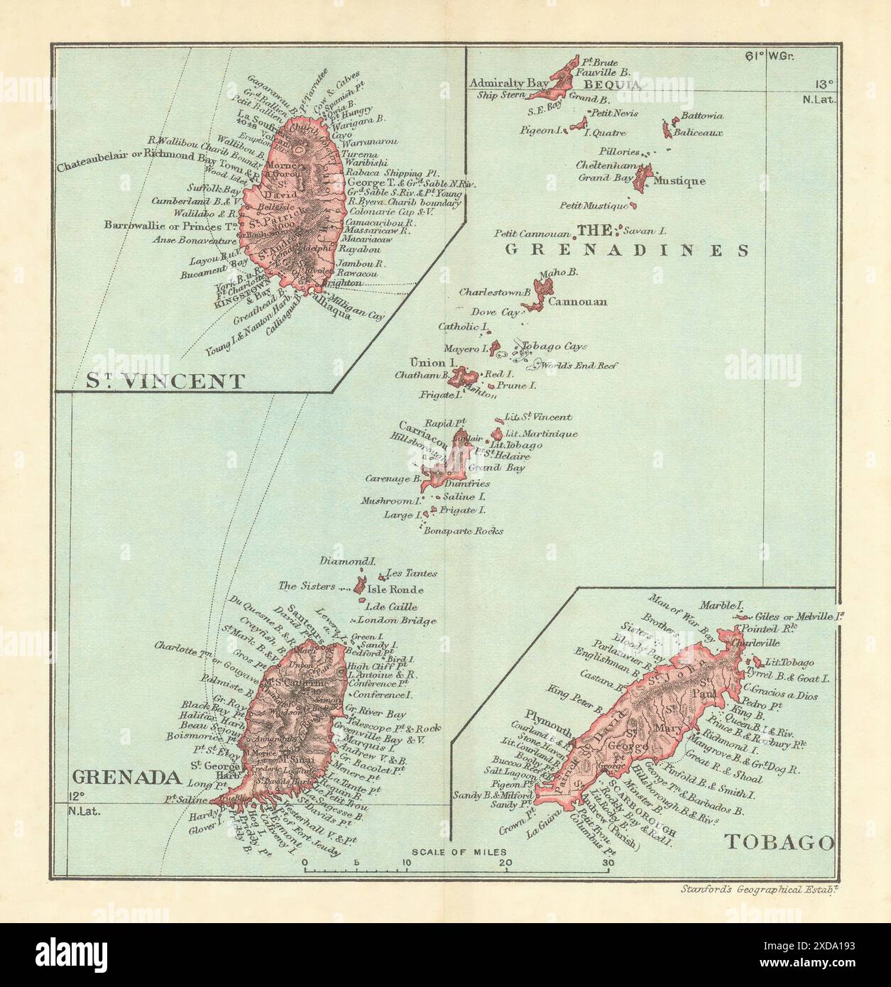 Grenada map hi-res stock photography and images - Alamy
