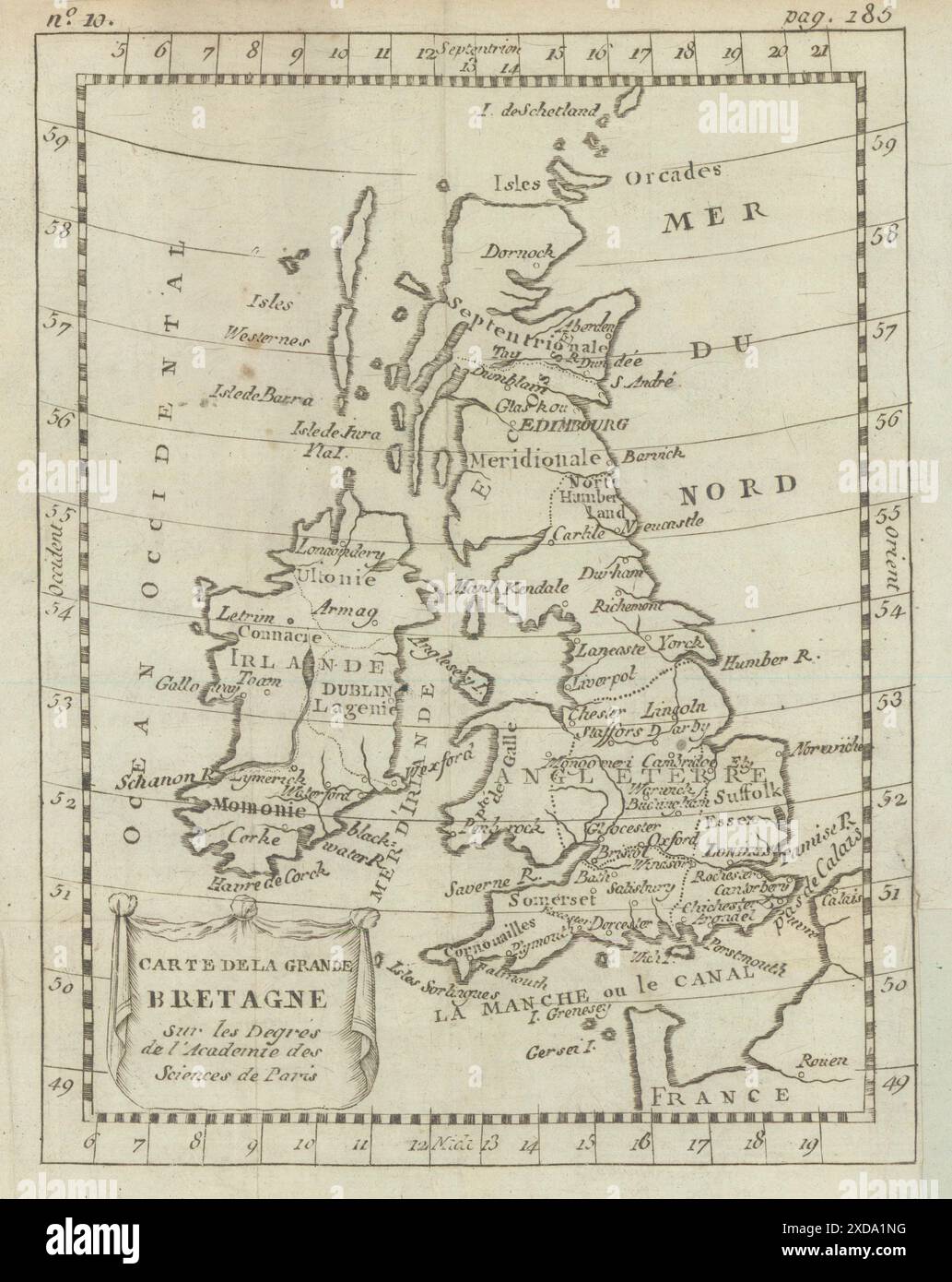 Carte de la Grande Bretagne. British Isles. BUFFIER c1818 old antique ...