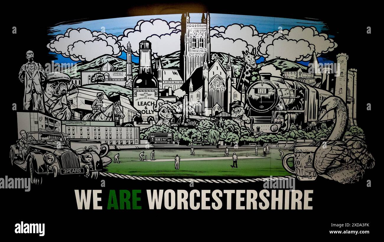 Worcester, UK. 21st June, 2024. Signage on display in the main entrance ...