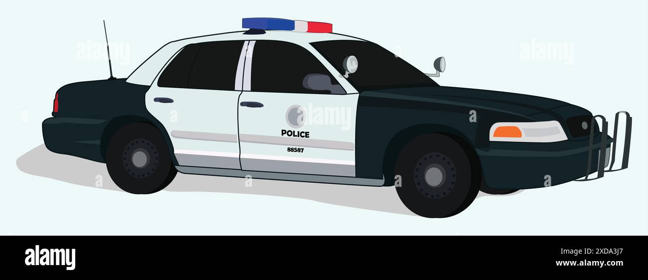 Illustration of American Cop Cars Stock Vector Image & Art - Alamy
