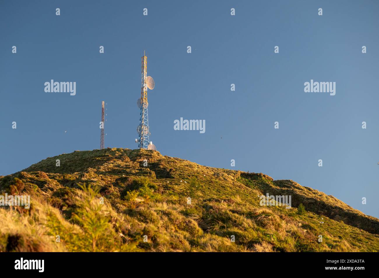 Telecommunication tower on the top of Pico da Barrosa, Sao Miguel ...