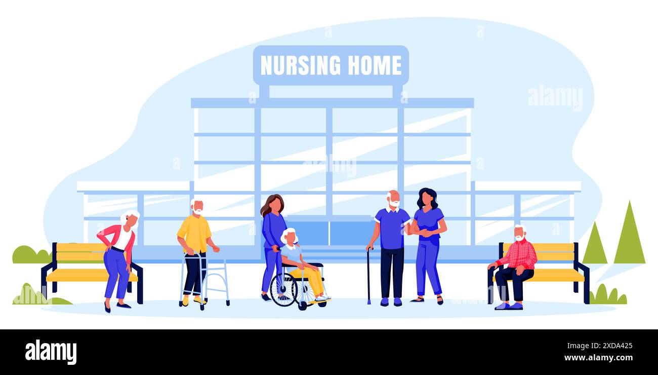 Health and social care cartoon hi-res stock photography and images - Alamy