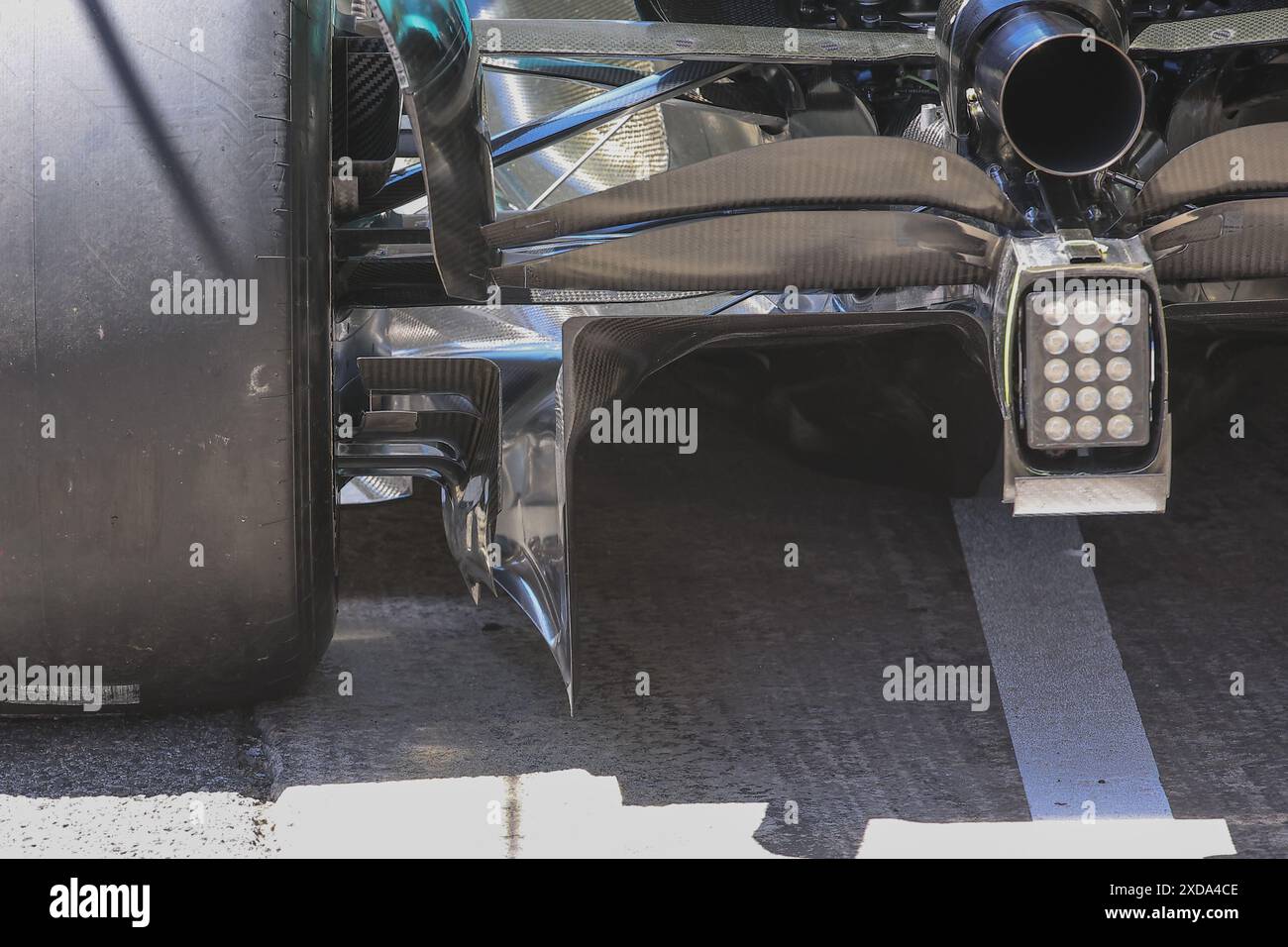 Aston Martin F1 Team AMR23, mechanical detail, rear corner during the ...