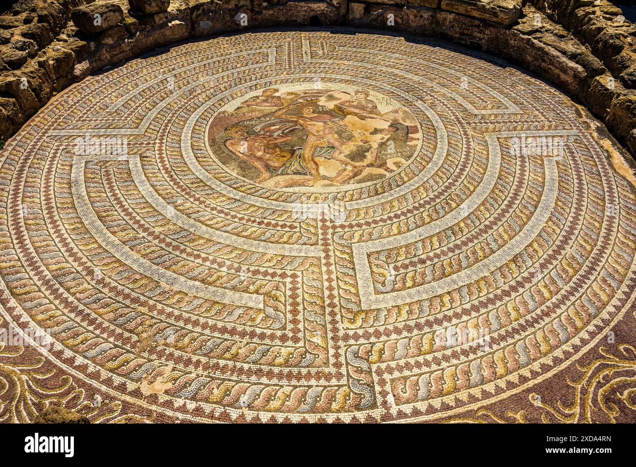 Mosaic of Theseus and the Minotaur , Villa of Theseus, Archaeological ...