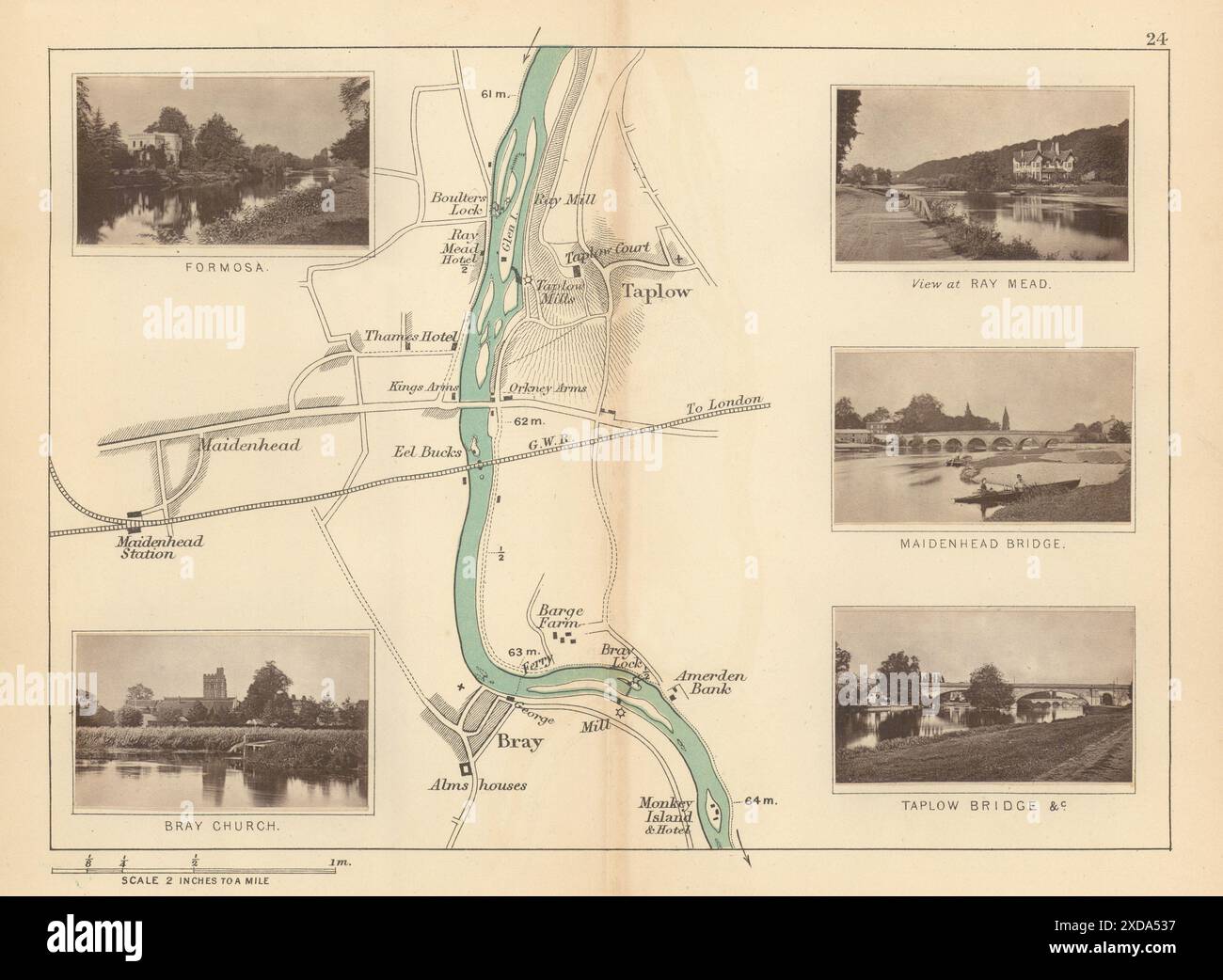 RIVER THAMES - Taplow - Maidenhead - Bray. Ray Mead. Formosa. TAUNT ...