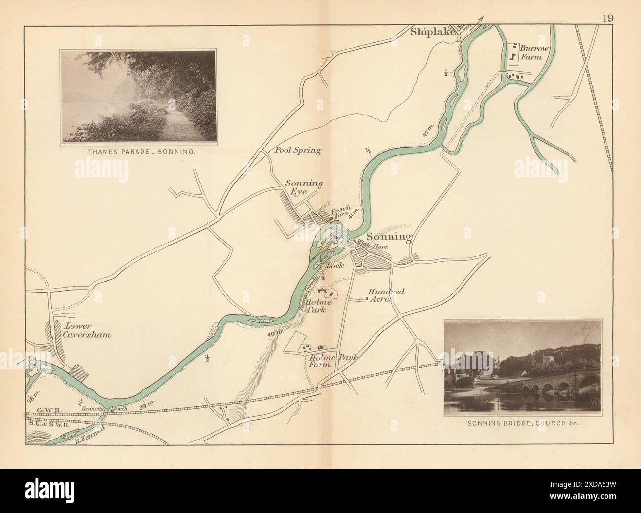 RIVER THAMES Lower Caversham - Sonning - Shiplake. Thames Parade. TAUNT ...