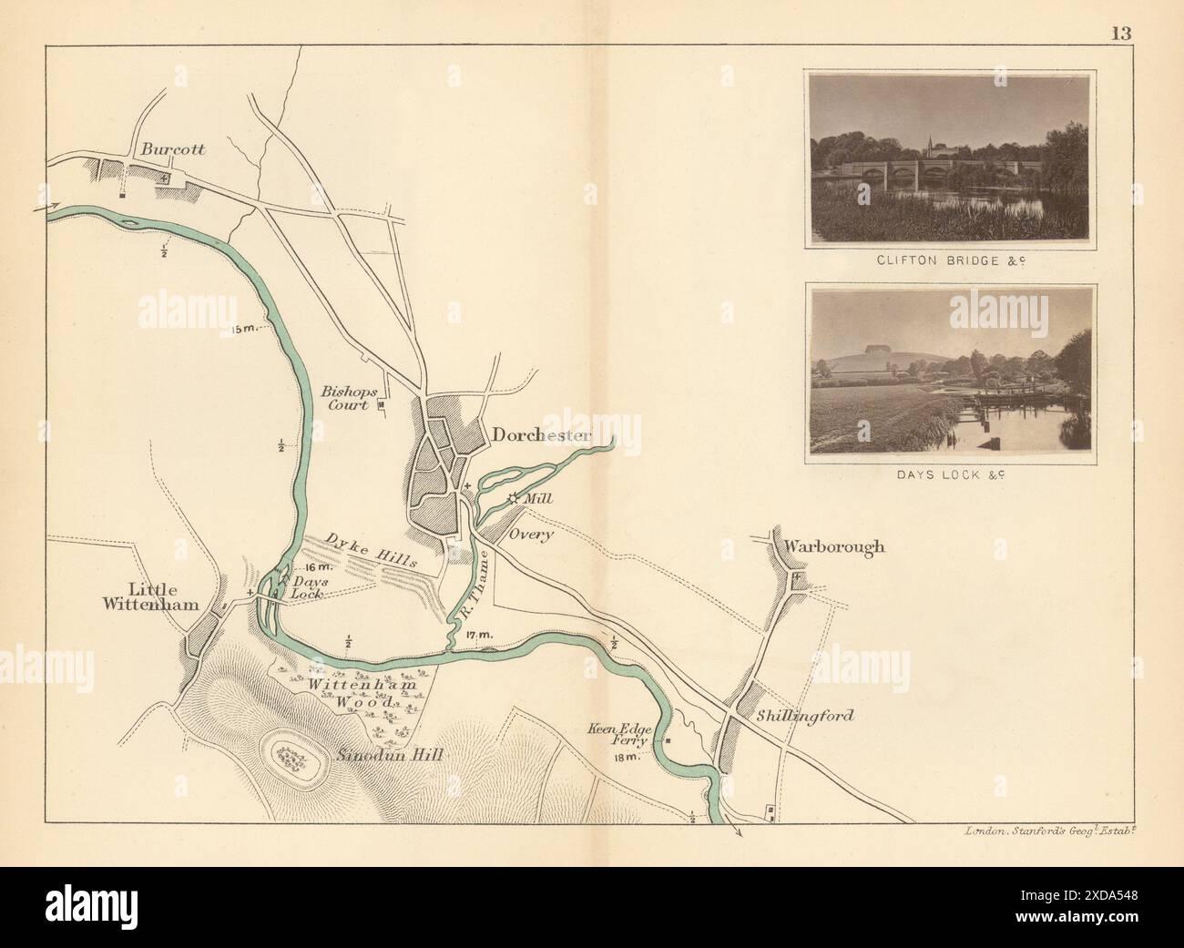 RIVER THAMES Burcott Dorchester Wittenham Shillingford Warborough TAUNT ...