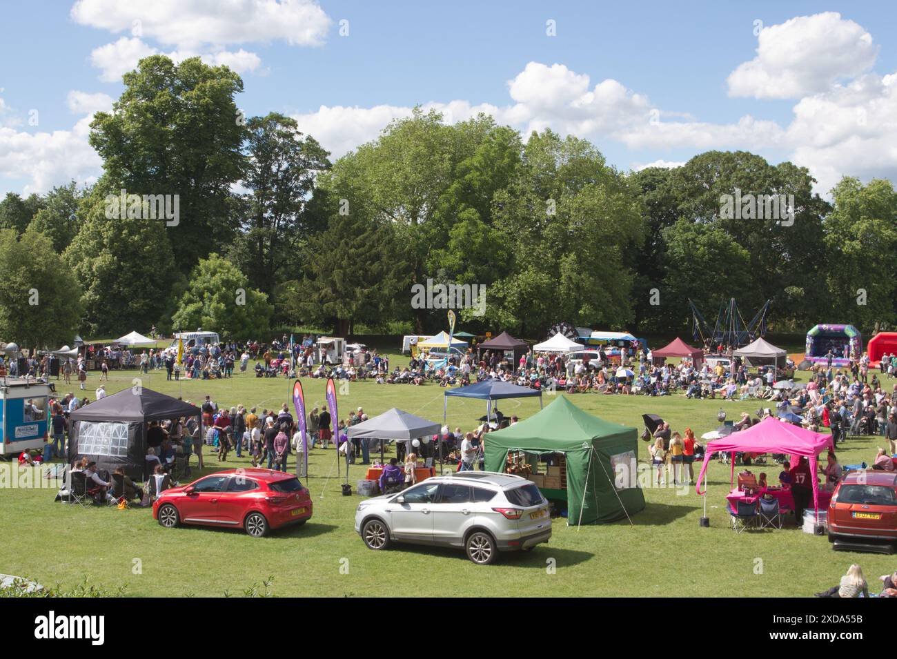 View of the Lower Castle Park in Colchester Essex set up for the Pipes ...