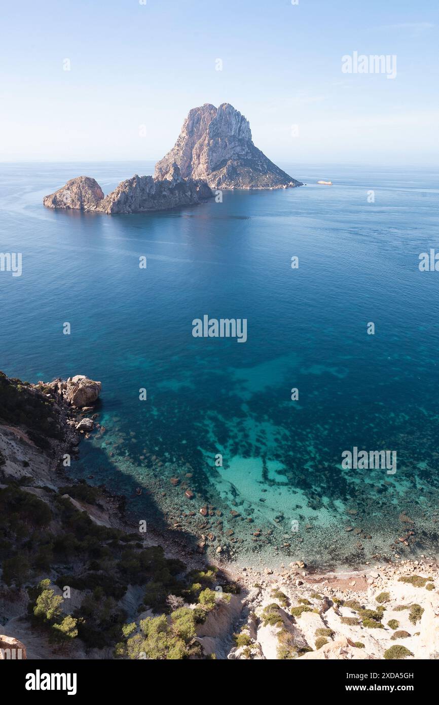 magical and legendary rock of Es Vedrà, Ibiza, vertical Stock Photo - Alamy