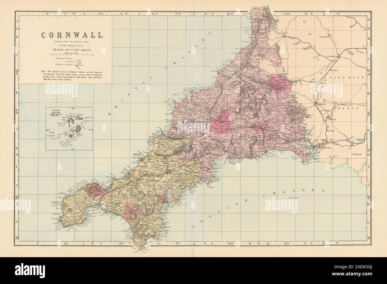 Old cornwall map hi-res stock photography and images - Alamy