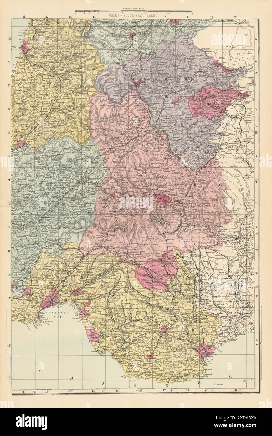 Radnorshire map hi-res stock photography and images - Alamy