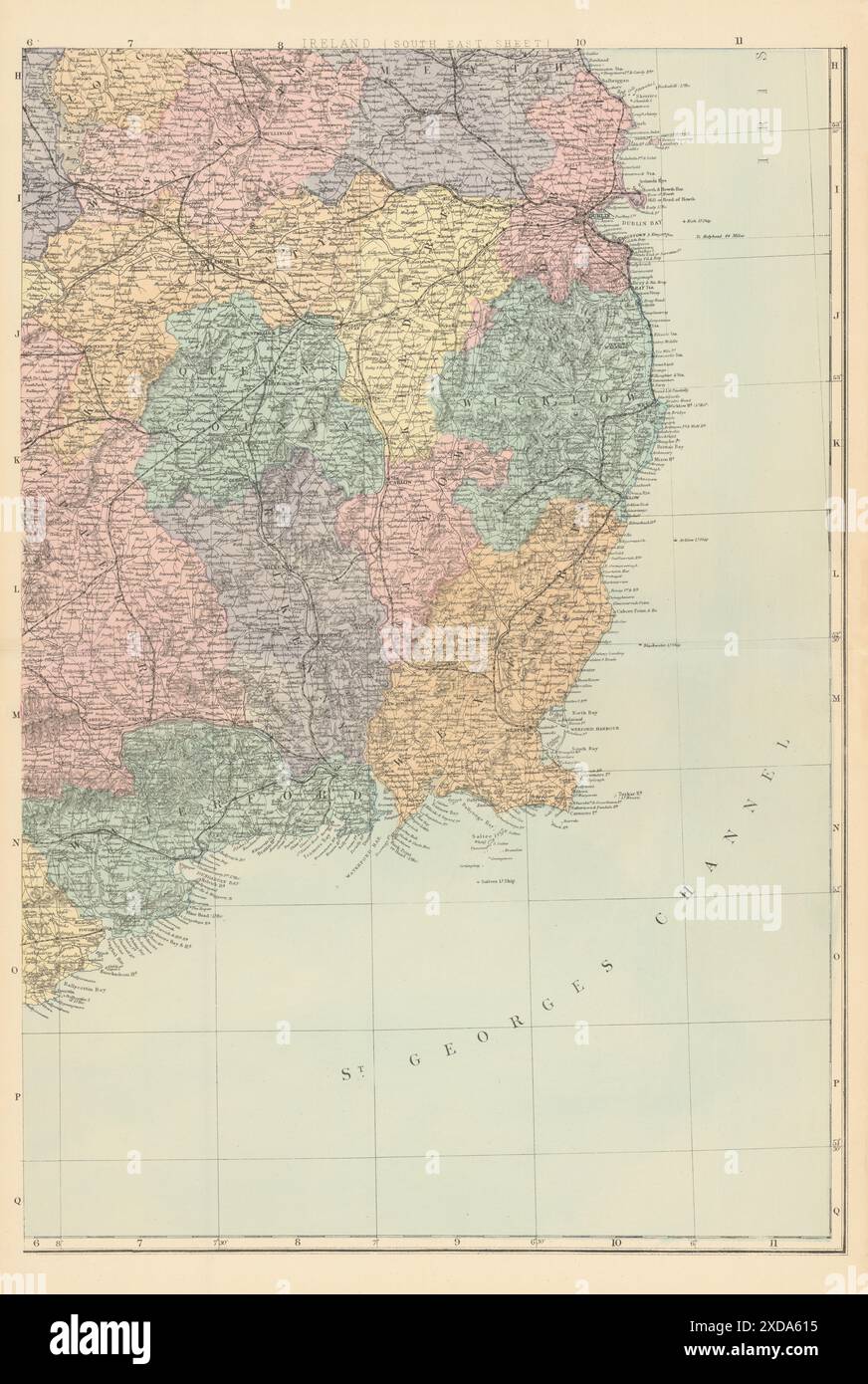 IRELAND (South East). Leinster. Dublin Wicklow Wexford. GW BACON 1884 ...