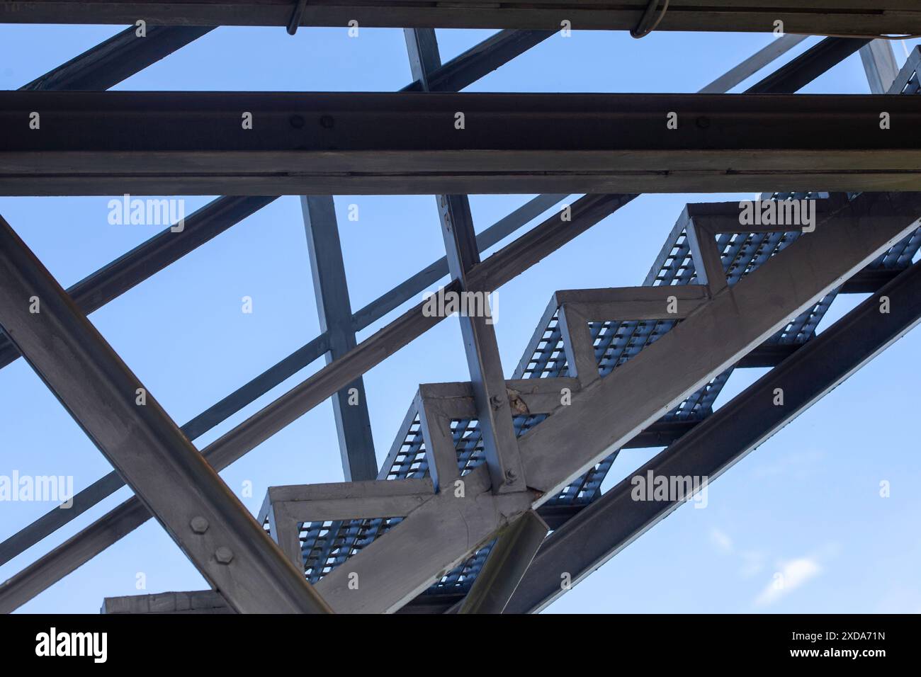 Iron staircase for up to maintenance work. Steel framing and beams ...