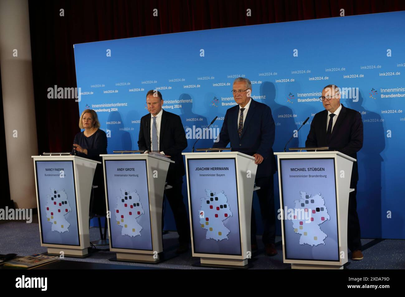 Nancy Faeser SPD, Bundesinnenministerin, Andy Grote SPD, Innensenator ...