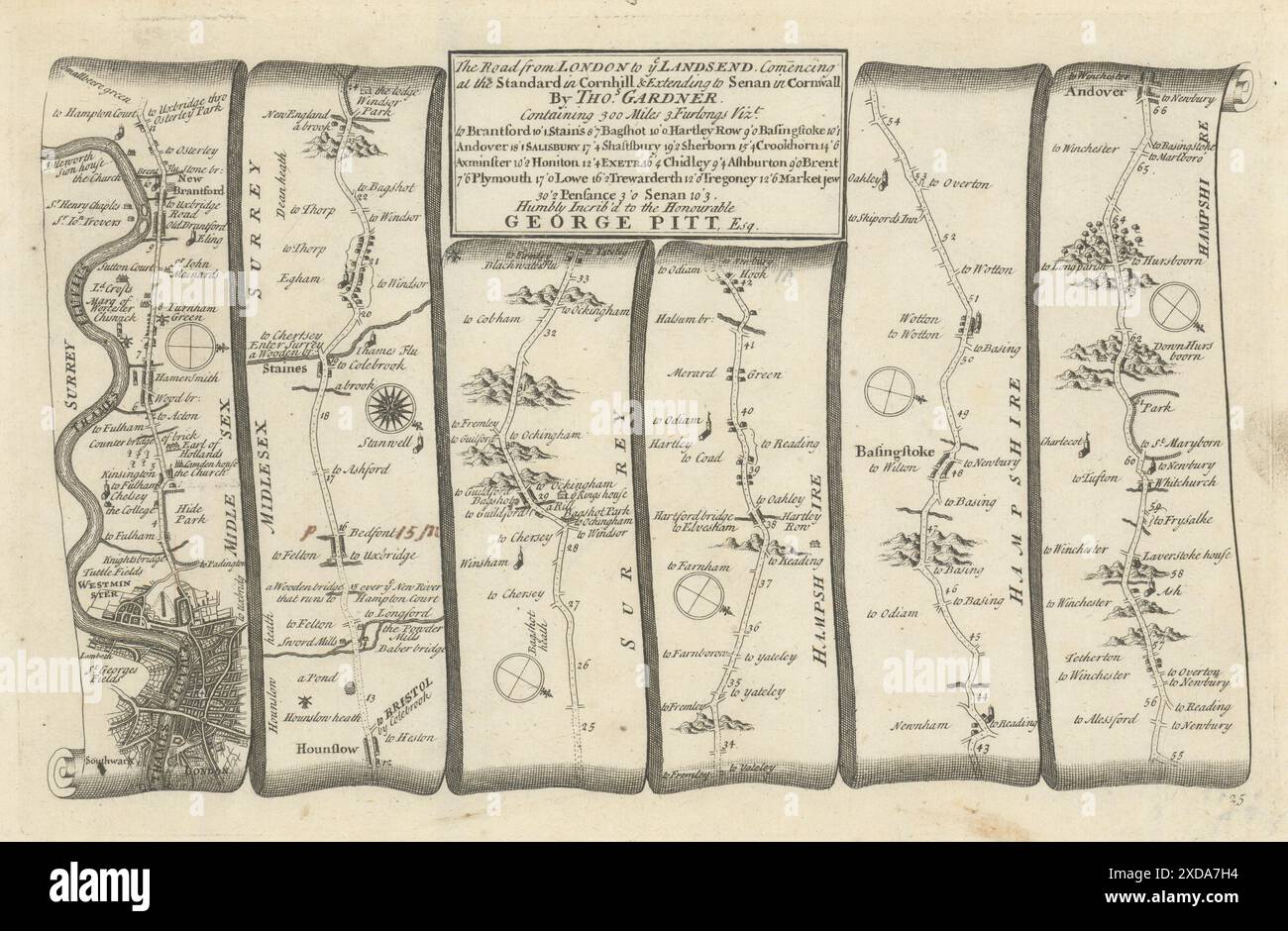 London - Egham - Bagshot - Basingstoke - Andover. GARDNER road map #25 ...