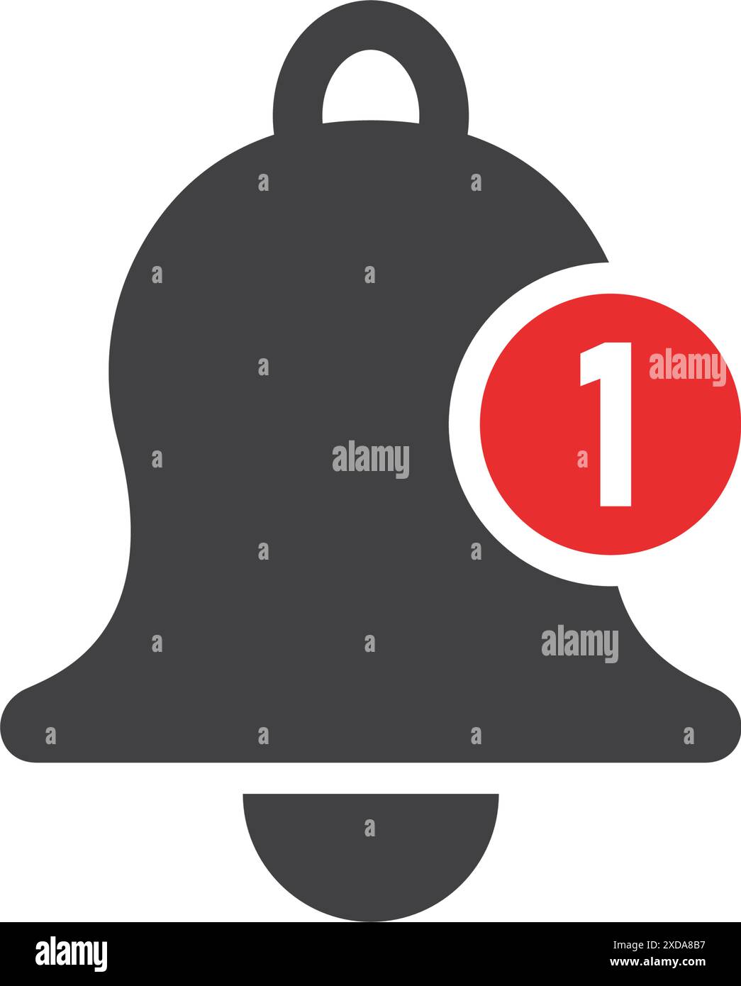 Notification bell icon in flat style. Incoming inbox message vector ...