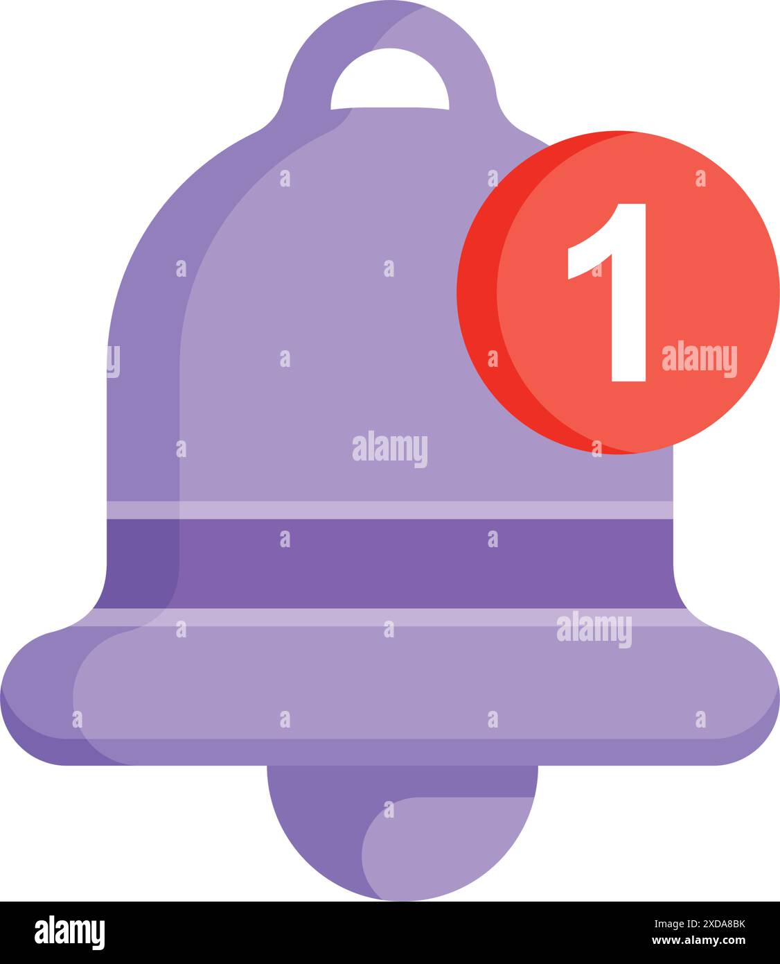 Notification bell icon in flat style. Incoming inbox message vector ...