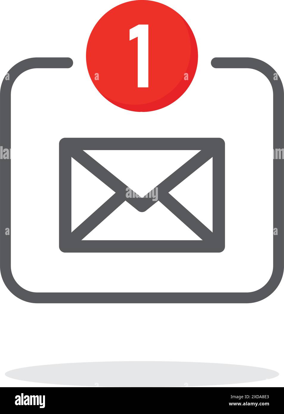 New message icon in flat style. Incoming inbox email vector illustration on isolated background ...