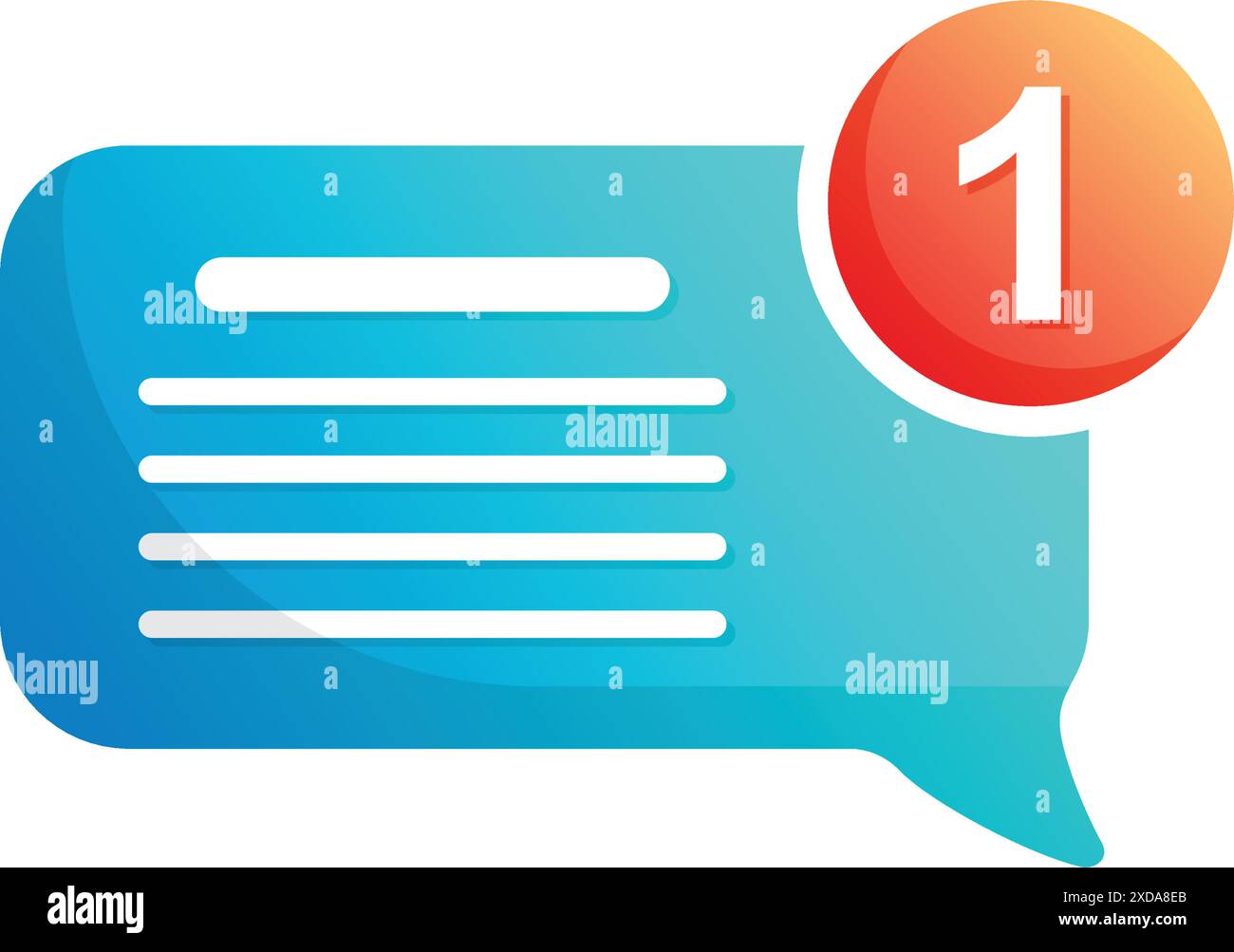 New message icon in flat style. Incoming inbox email vector illustration on isolated background ...