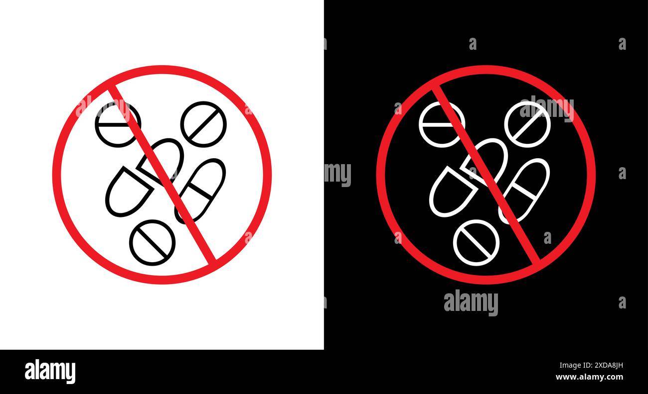 No Drugs symbol icon for web, ui, mobile apps. No Drugs icon sign ...